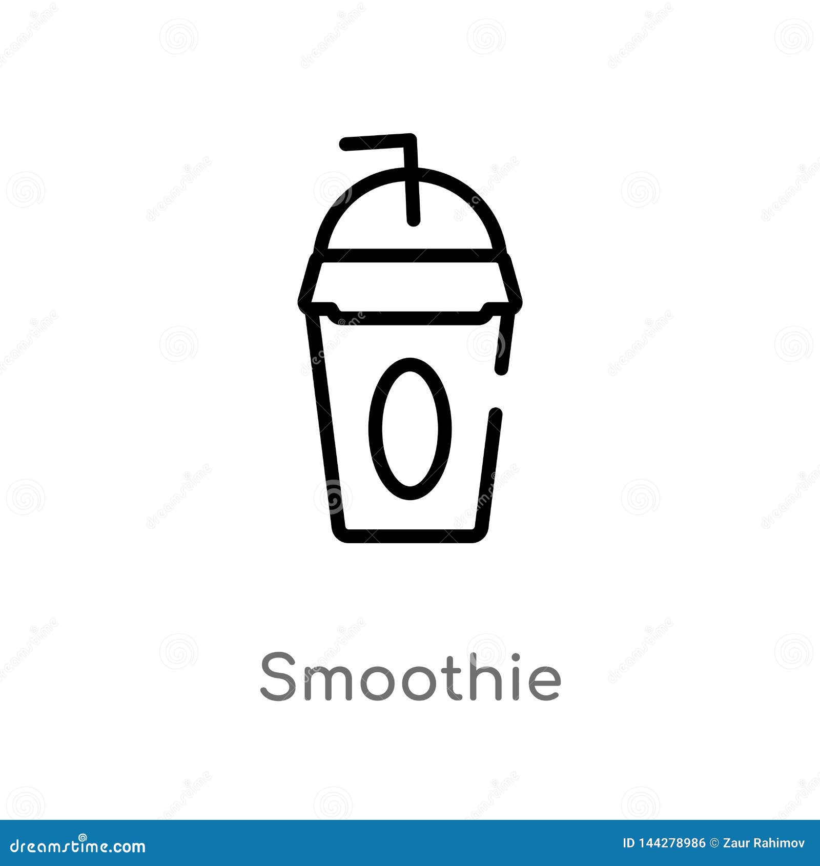 Outline Smoothie Vector Icon. Isolated Black Simple Line Element ...