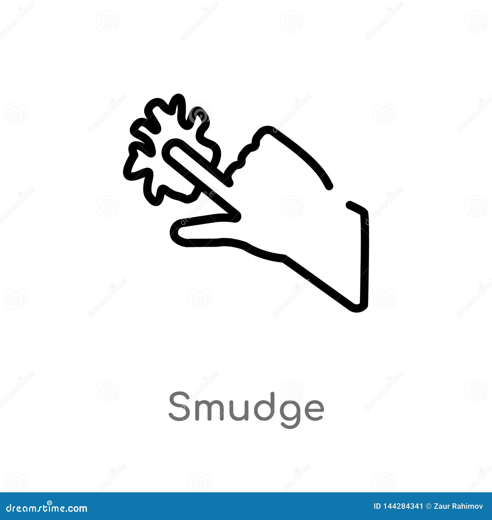 Outline Smudge Vector Icon. Isolated Black Simple Line Element ...