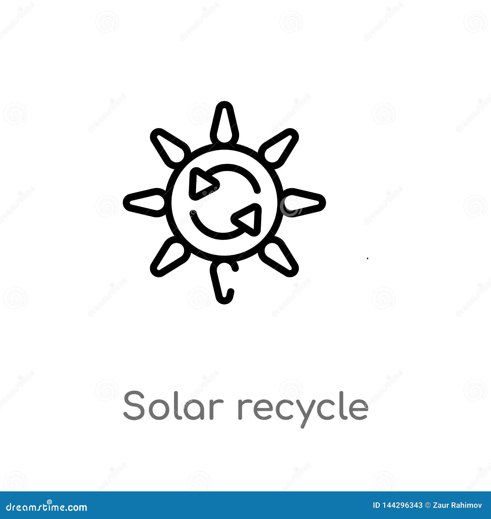 Solar Recycle Vector Icon On White Background. Flat Vector Solar ...