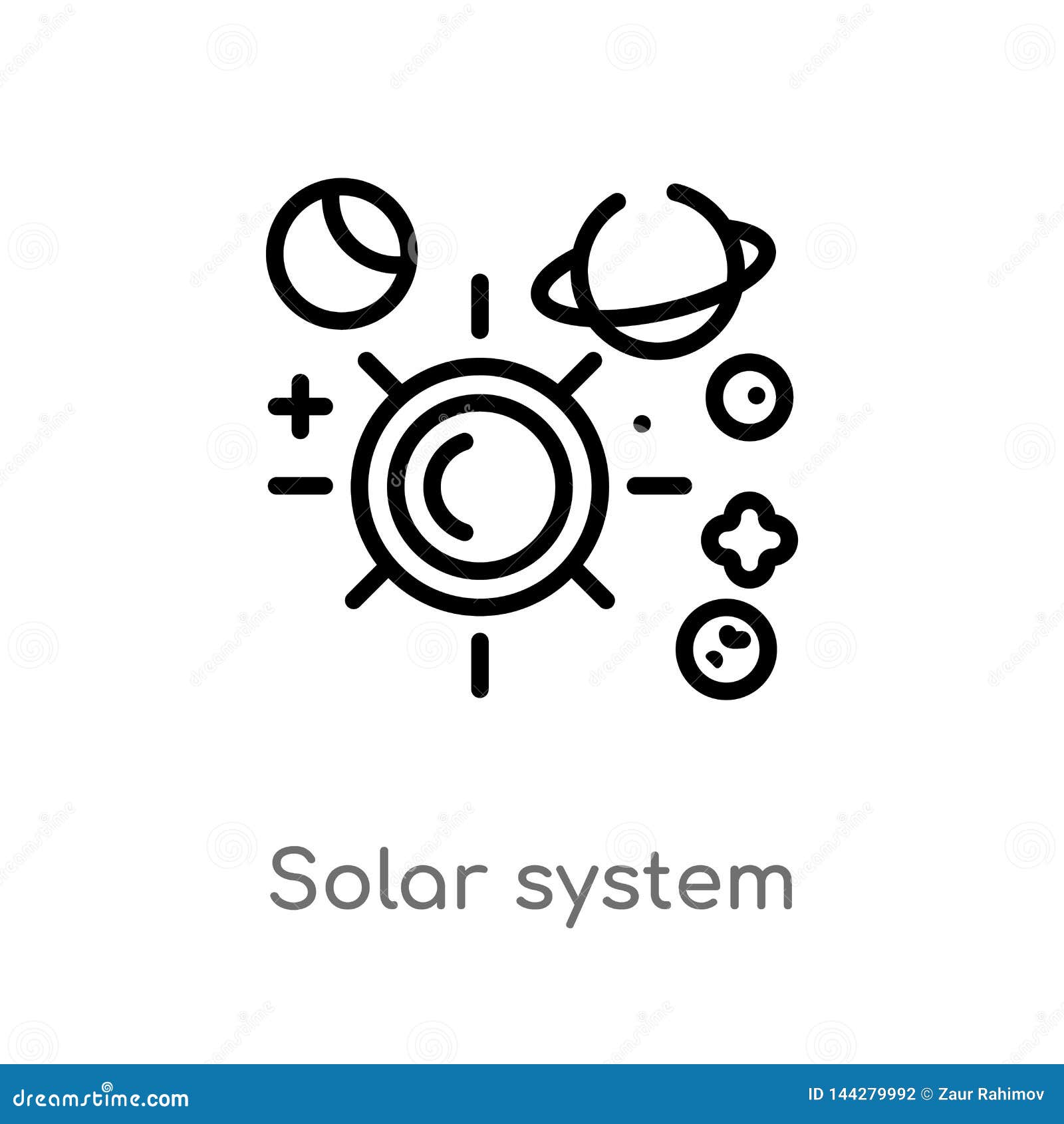 Outline Solar Plug Vector Icon. Isolated Black Simple Line Element ...