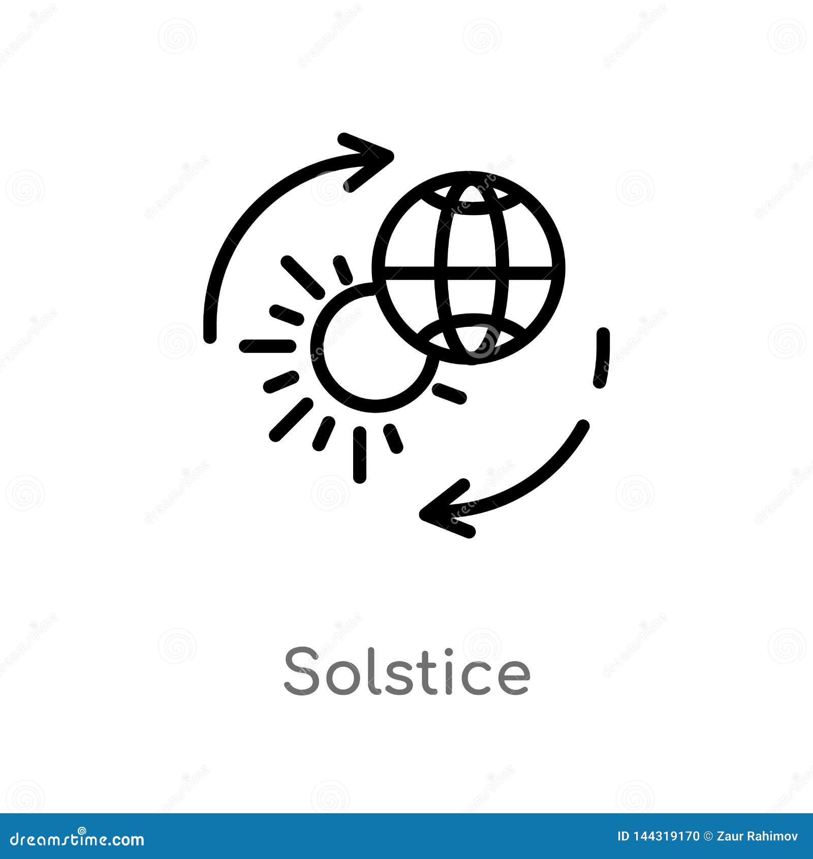 Outline Solstice Vector Icon. Isolated Black Simple Line Element ...