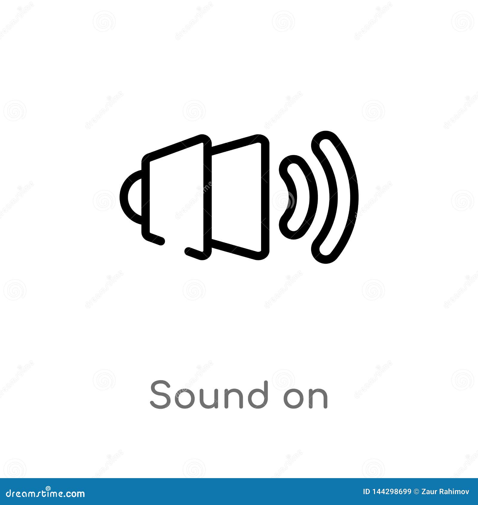 Outline Sound On Vector Icon. Isolated Black Simple Line Element ...