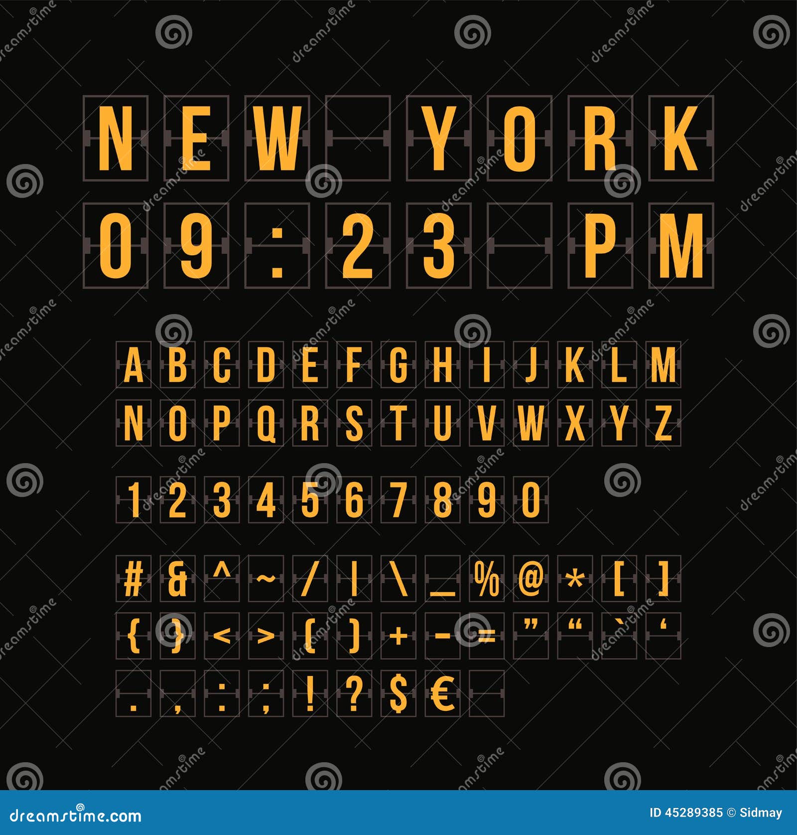 Outline Sountdown Timer And Date Flat Calendar Stock Vector