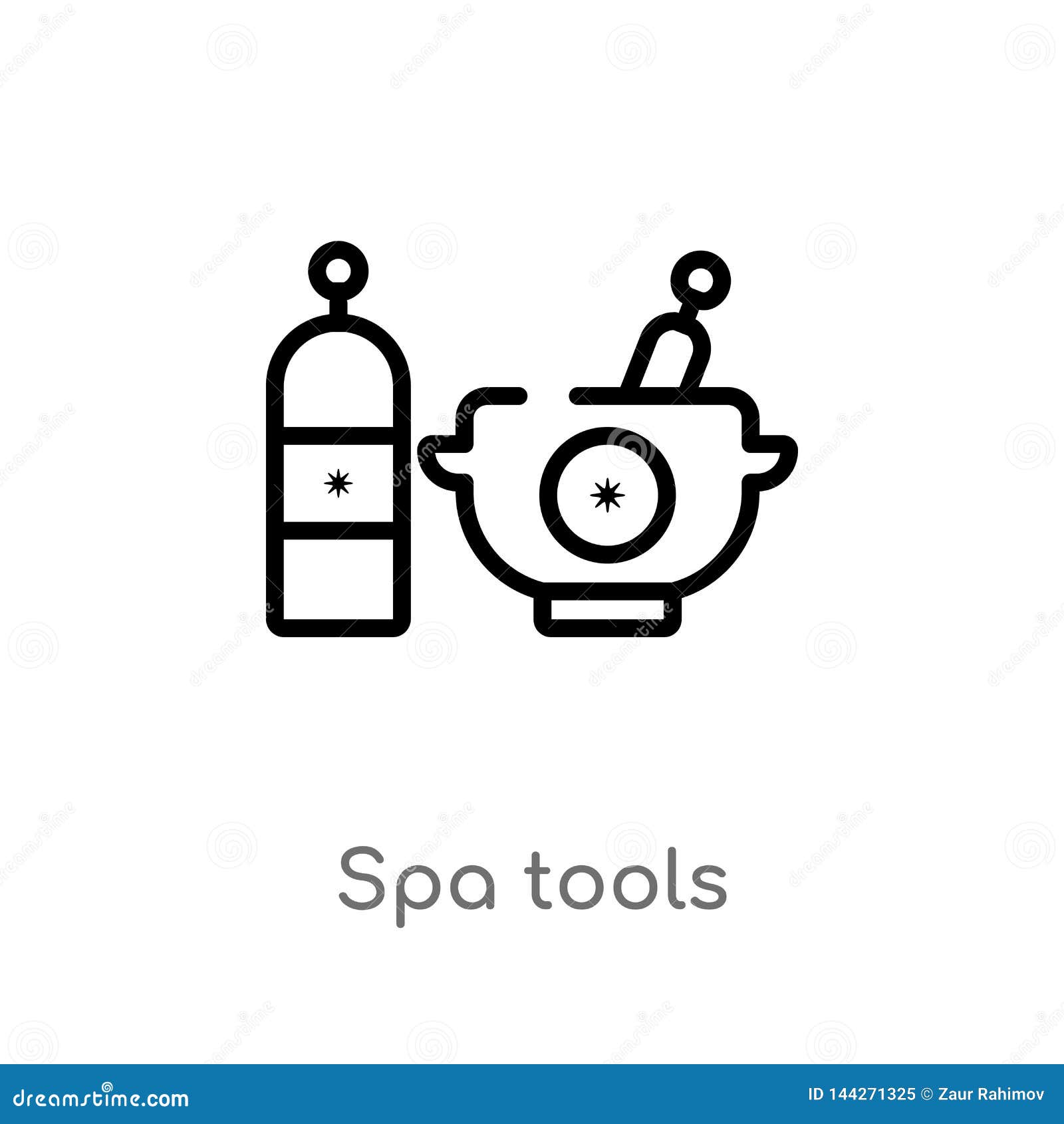 Outline Spa Tools Vector Icon. Isolated Black Simple Line Element ...