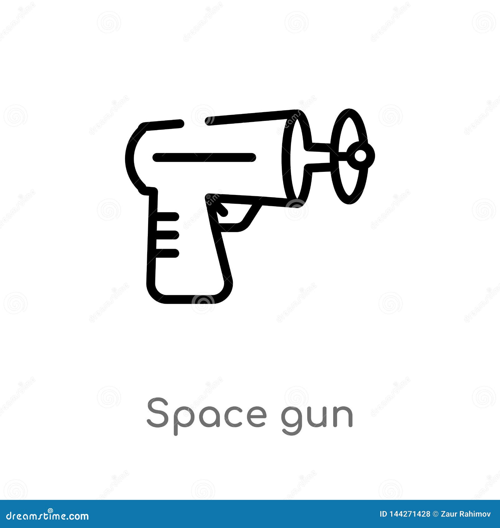 Outline Space Gun Vector Icon. Isolated Black Simple Line Element ...