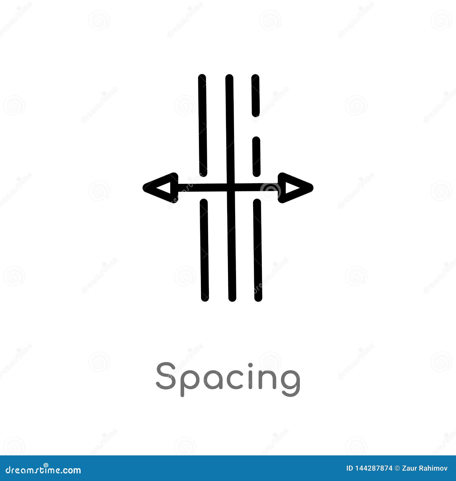 Outline Spacing Vector Icon. Isolated Black Simple Line Element ...
