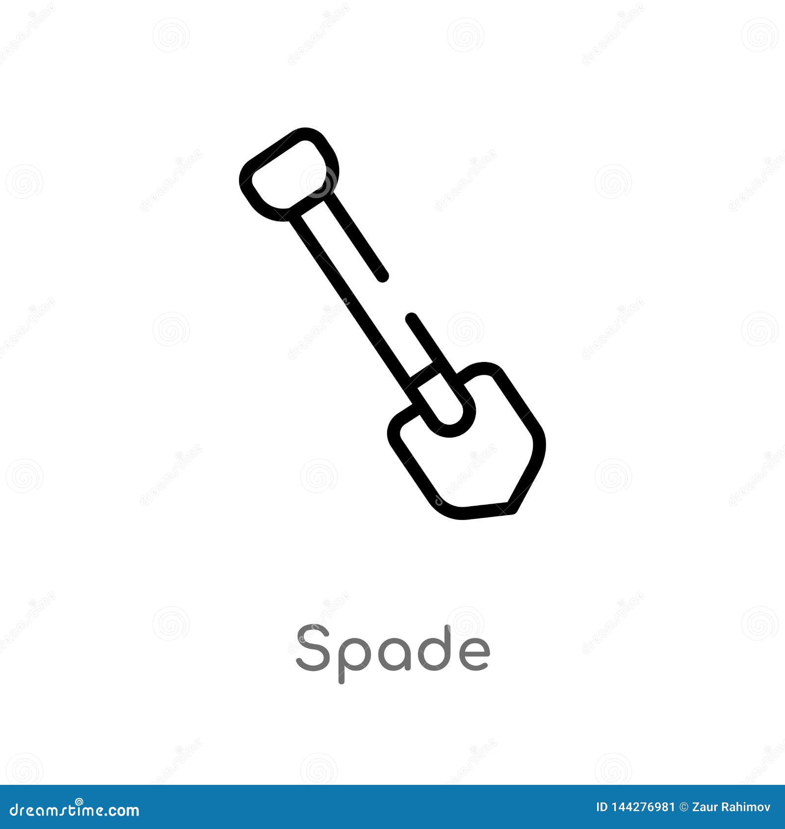 Outline Spade Vector Icon. Isolated Black Simple Line Element ...