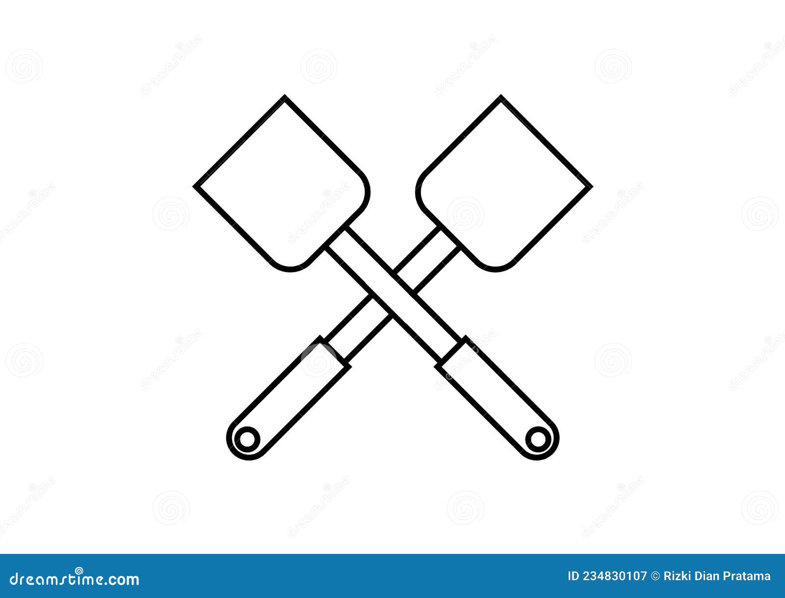 The Outline of a Spatula with a Simple Design Stock Vector ...
