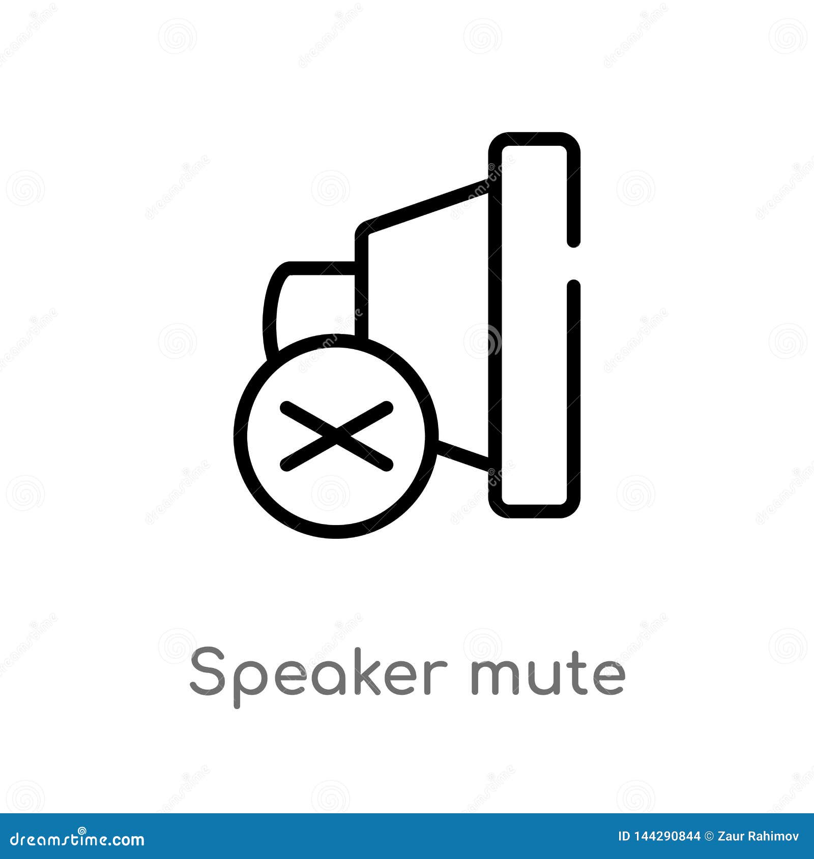 Outline Speaker Mute Vector Icon. Isolated Black Simple Line Element ...