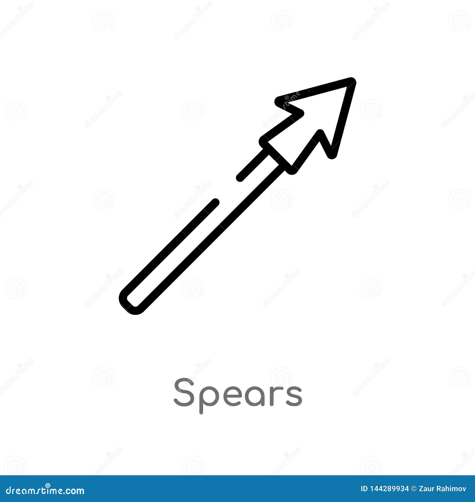 Spears Vector Icon In 6 Different Modern Styles. Black, Two Colored ...