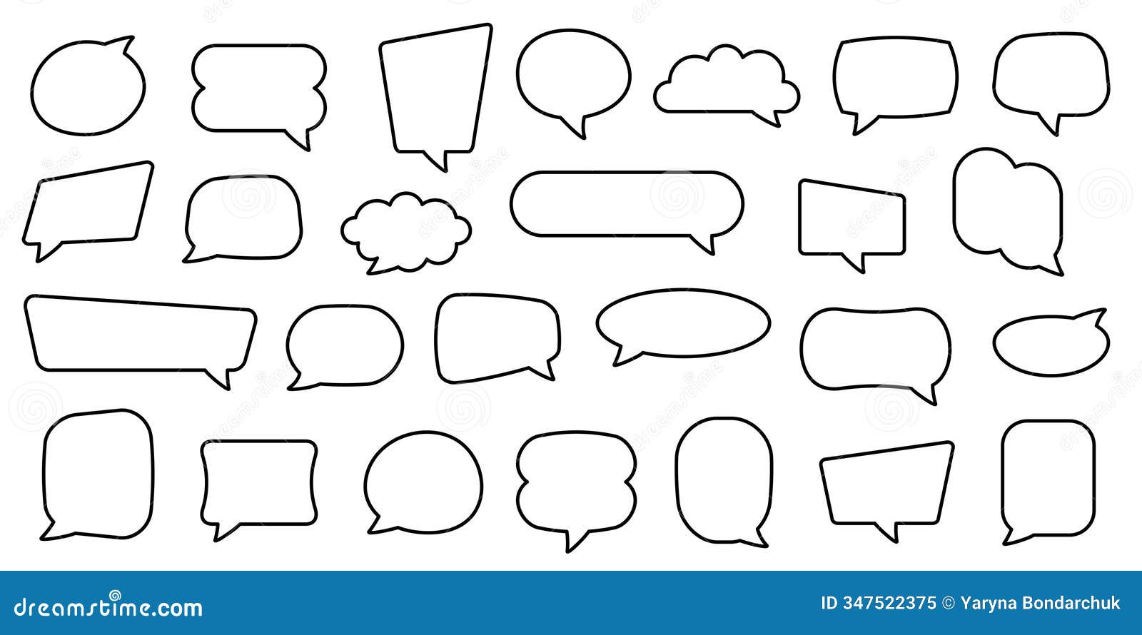 Outline Speech Bubbles, Text Boxes and Conversation Chats ...