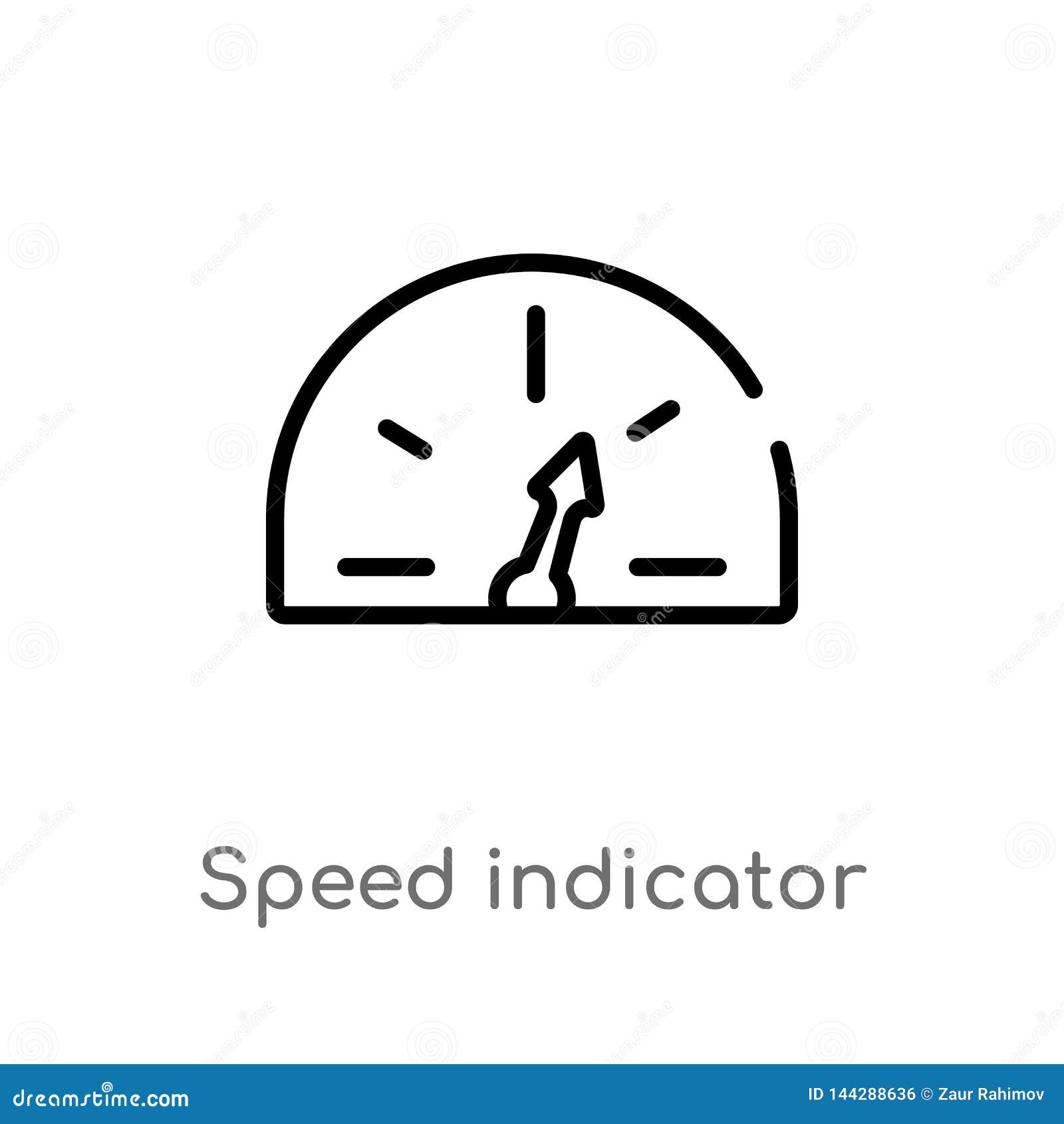 Outline Speed Indicator Vector Icon. Isolated Black Simple Line Element ...