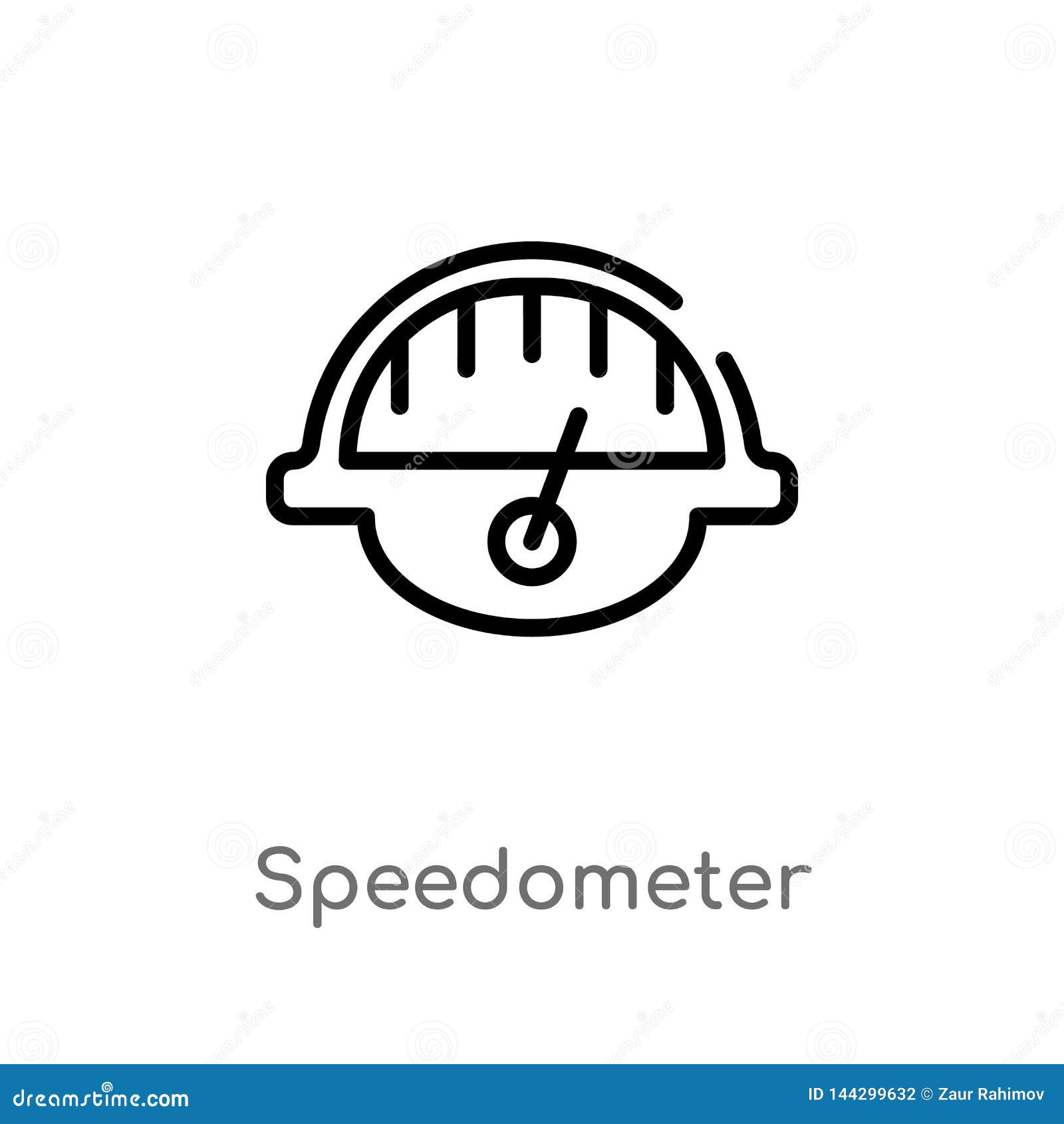 Outline Speedometer Vector Icon. Isolated Black Simple Line Element ...
