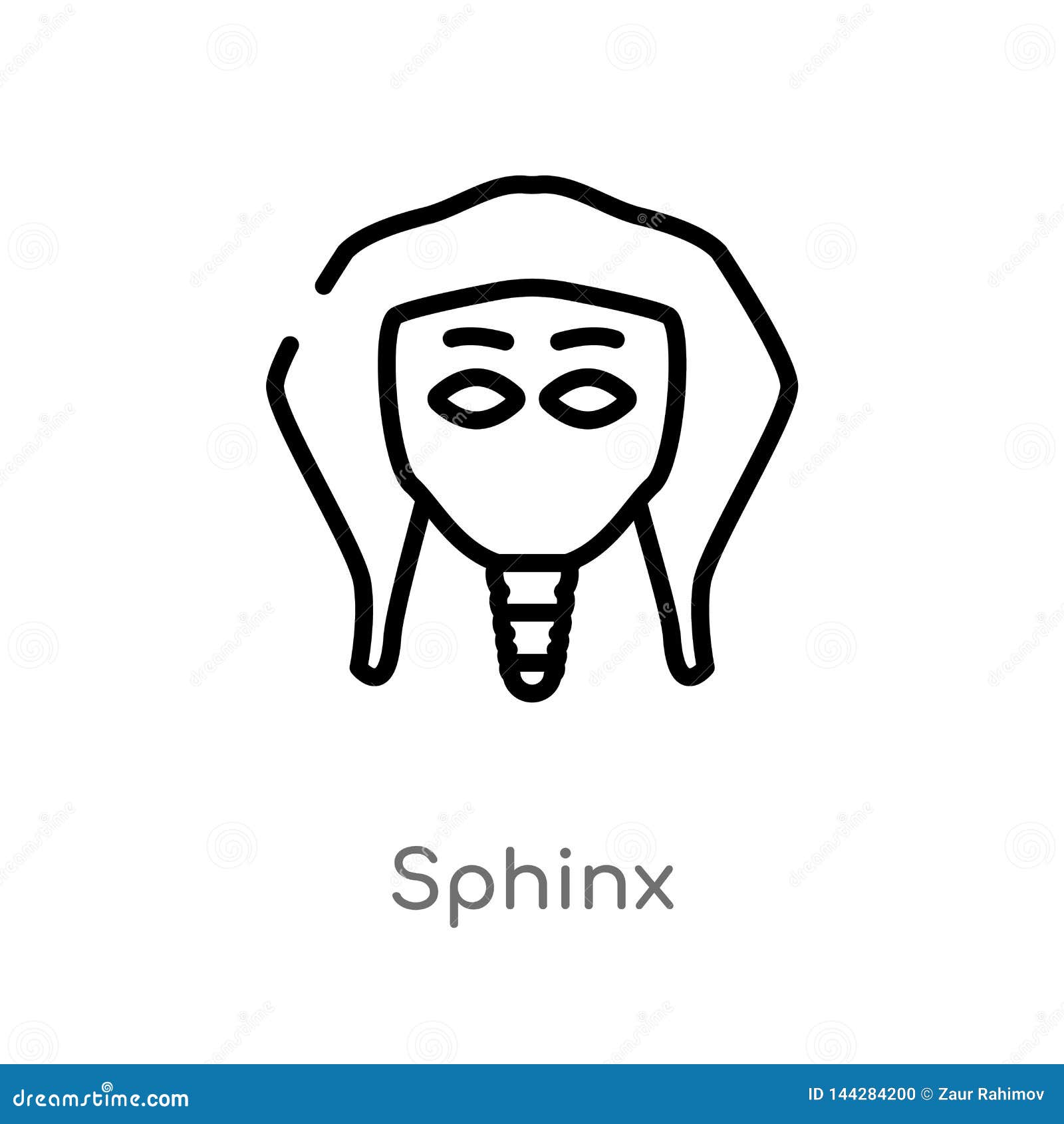 Outline Sphinx Vector Icon. Isolated Black Simple Line Element Illustration from History Concept ...