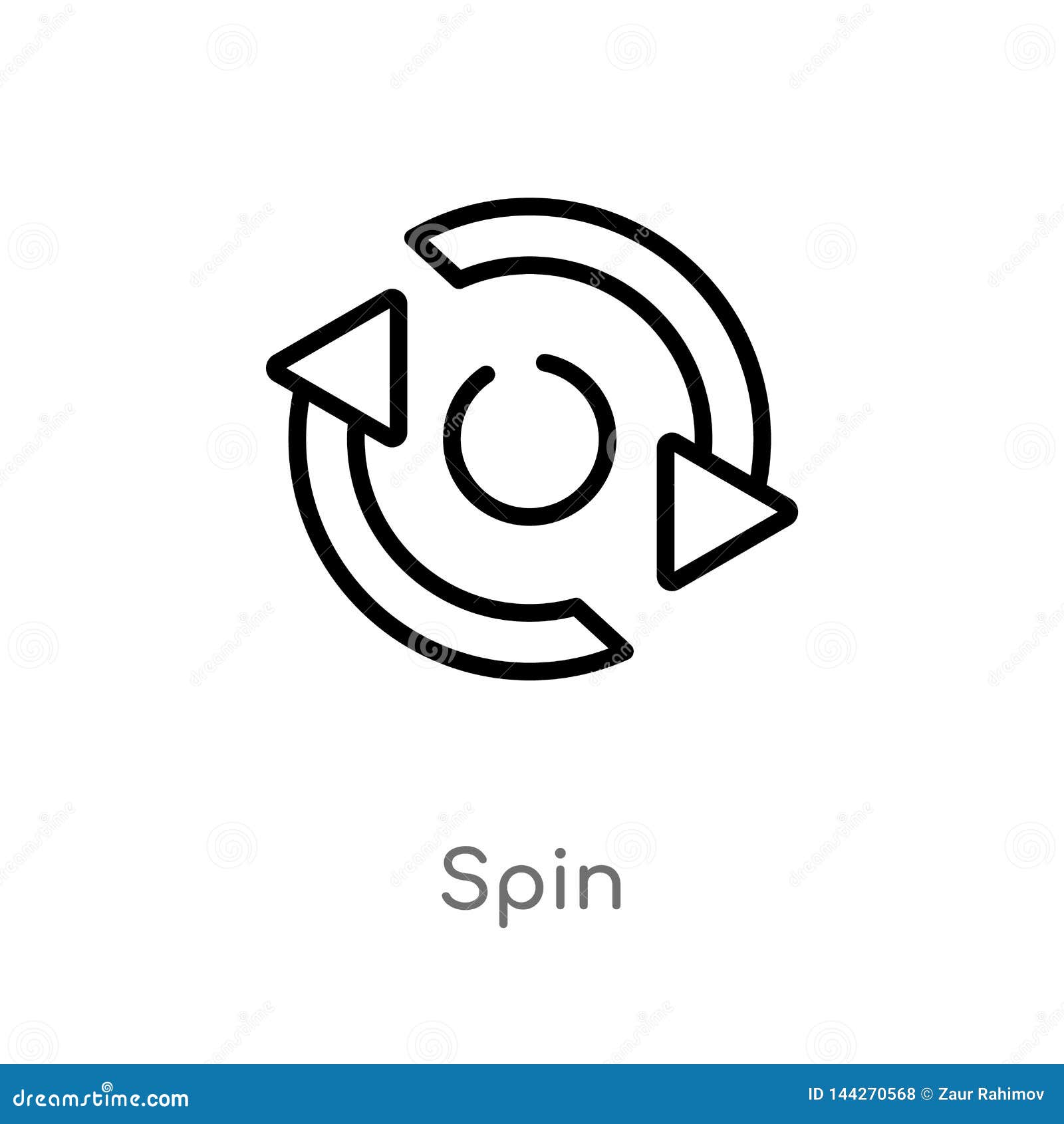 Outline Spin Vector Icon. Isolated Black Simple Line Element ...