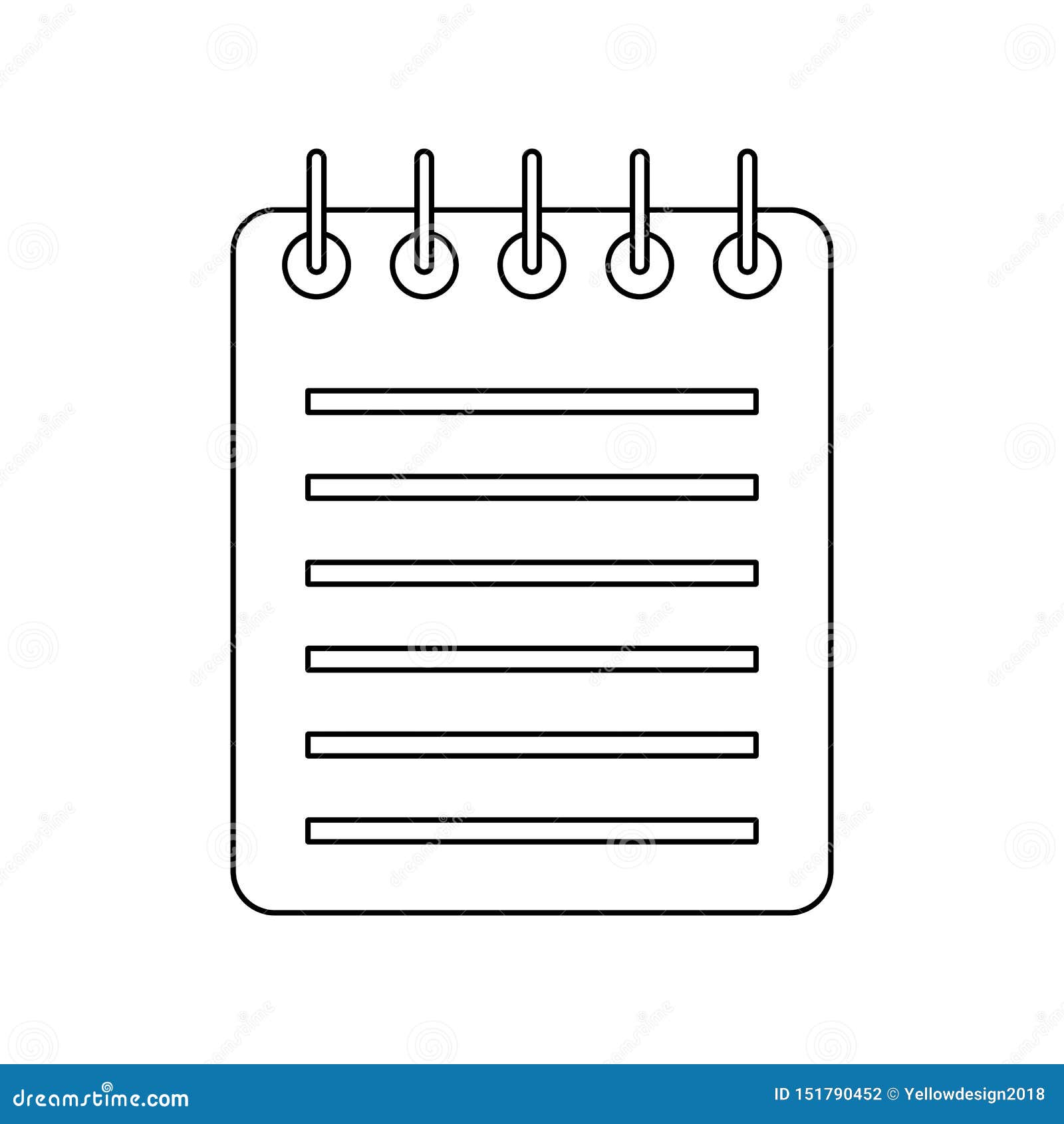 Outline Spiral Notebook Icon. Diary for Business Stock Illustration ...