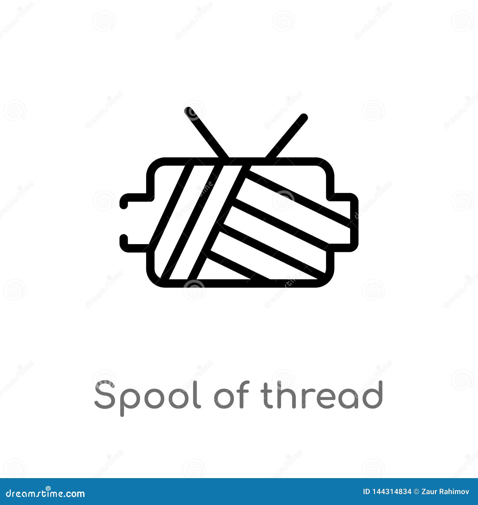 Outline Spool of Thread Vector Icon. Isolated Black Simple Line Element ...