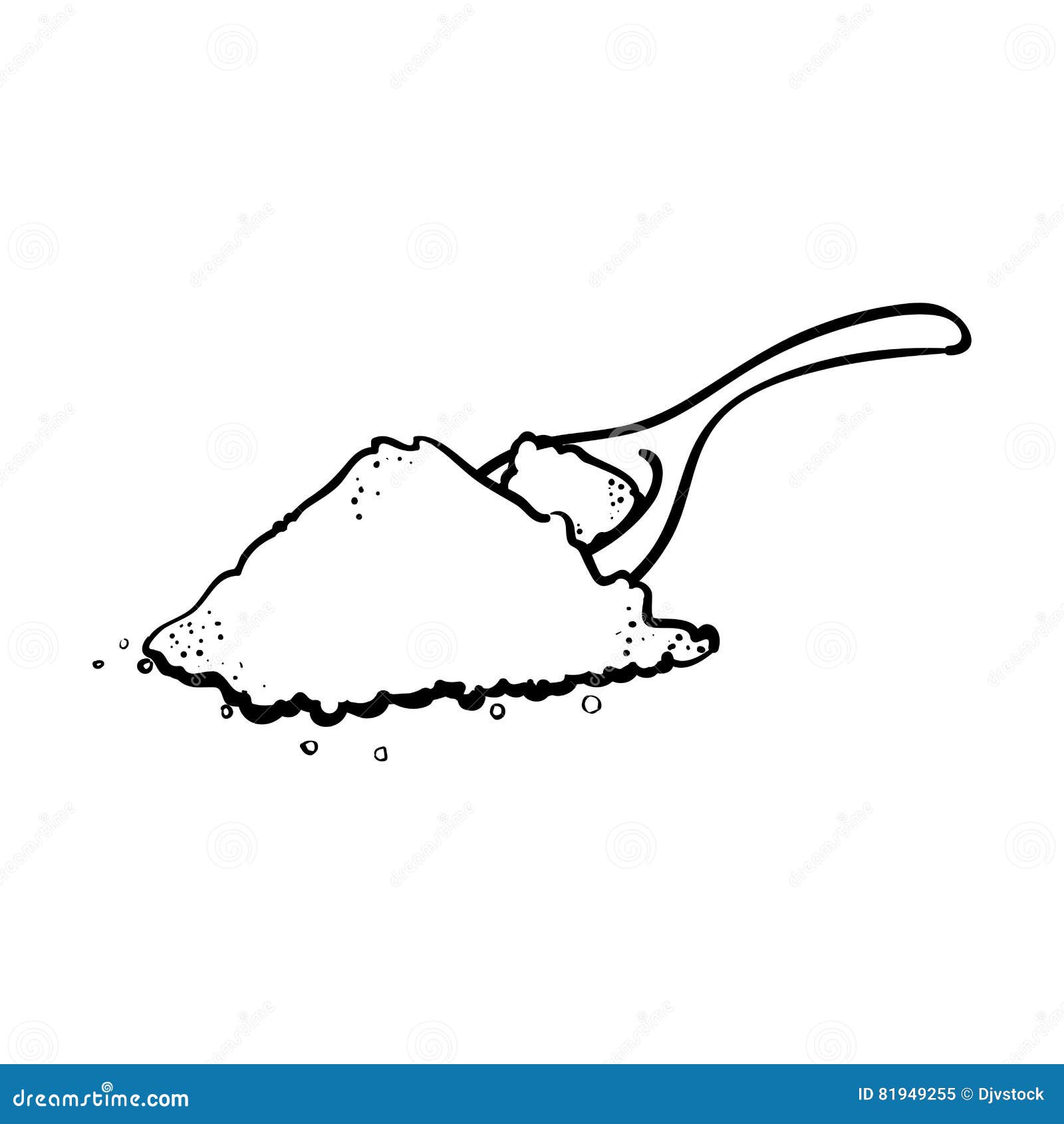 Outline Spoon Pile Salt Cooking Stock Vector - Illustration of health ...