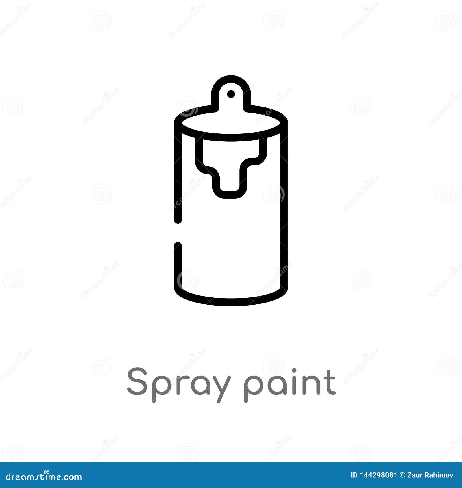 Outline Spray Paint Vector Icon. Isolated Black Simple Line Element ...