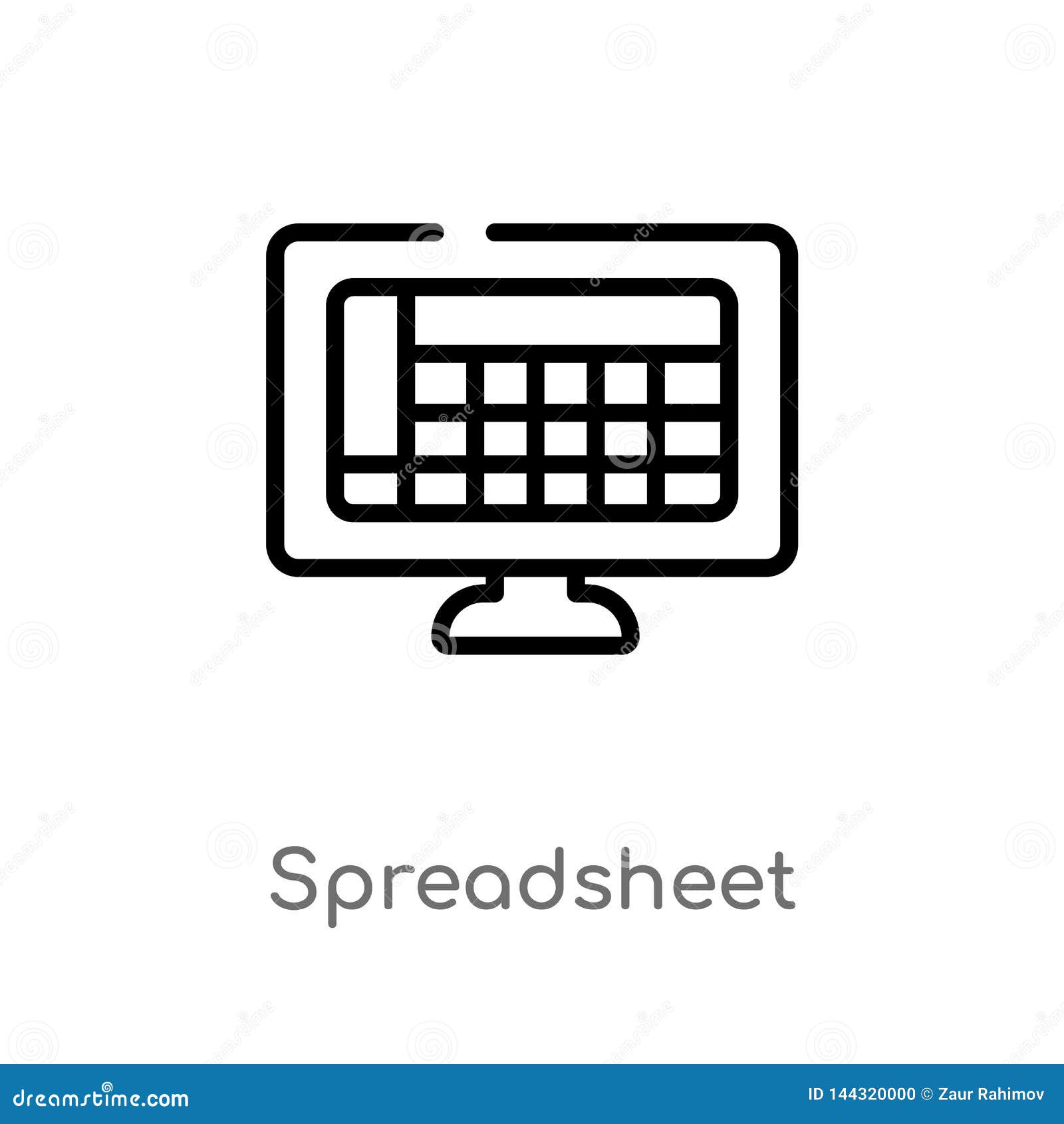 Set Of Spreadsheet Element Cartoon Design Template With Various Models ...