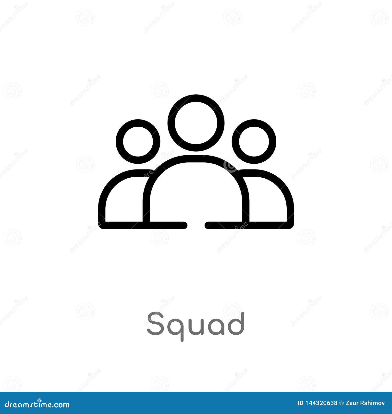 Outline Squad Vector Icon Isolated Black Simple Line Element Illustration From Tools And
