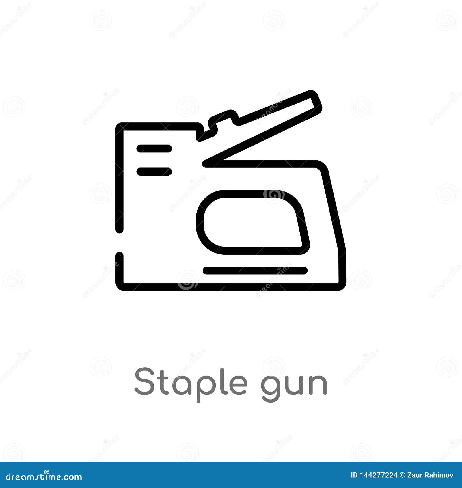 Outline Staple Gun Vector Icon. Isolated Black Simple Line Element ...
