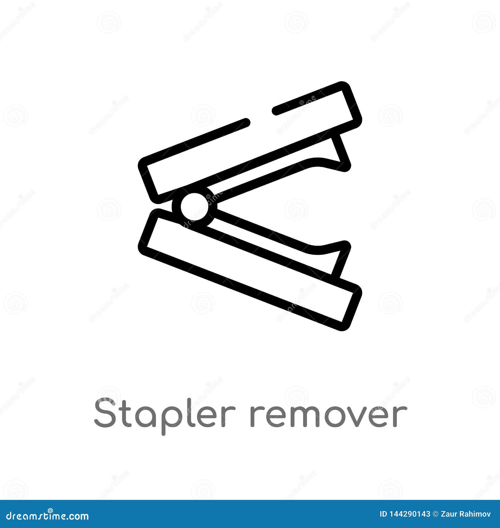 Outline Stapler Remover Vector Icon. Isolated Black Simple Line Element Illustration from ...