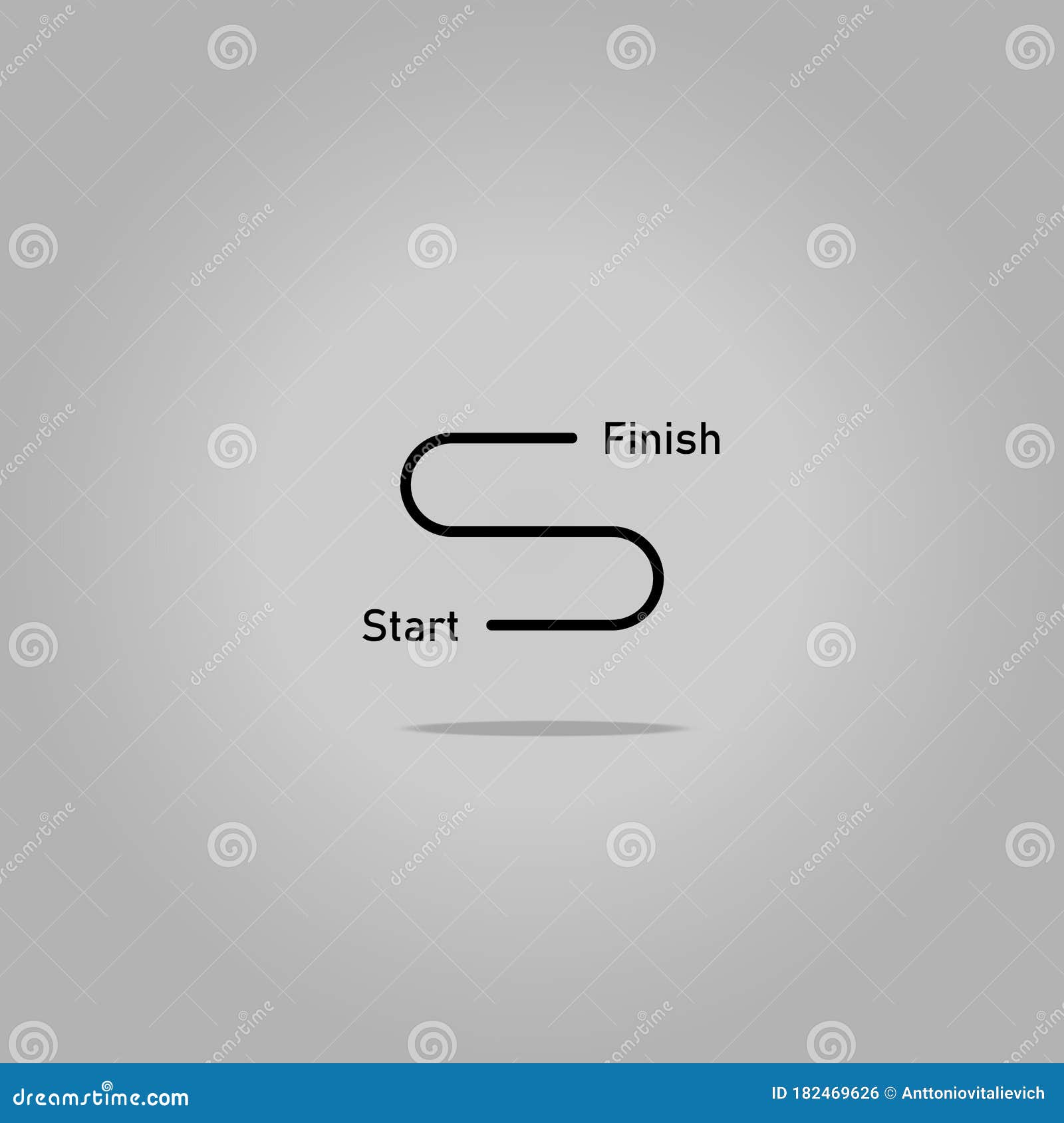 Outline Start and Finish Icon - Point Stock Vector - Illustration of ...