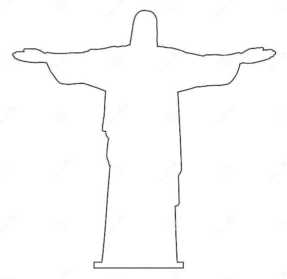 Christ the Redeemer Outline Stock Vector - Illustration of holy, jesus ...