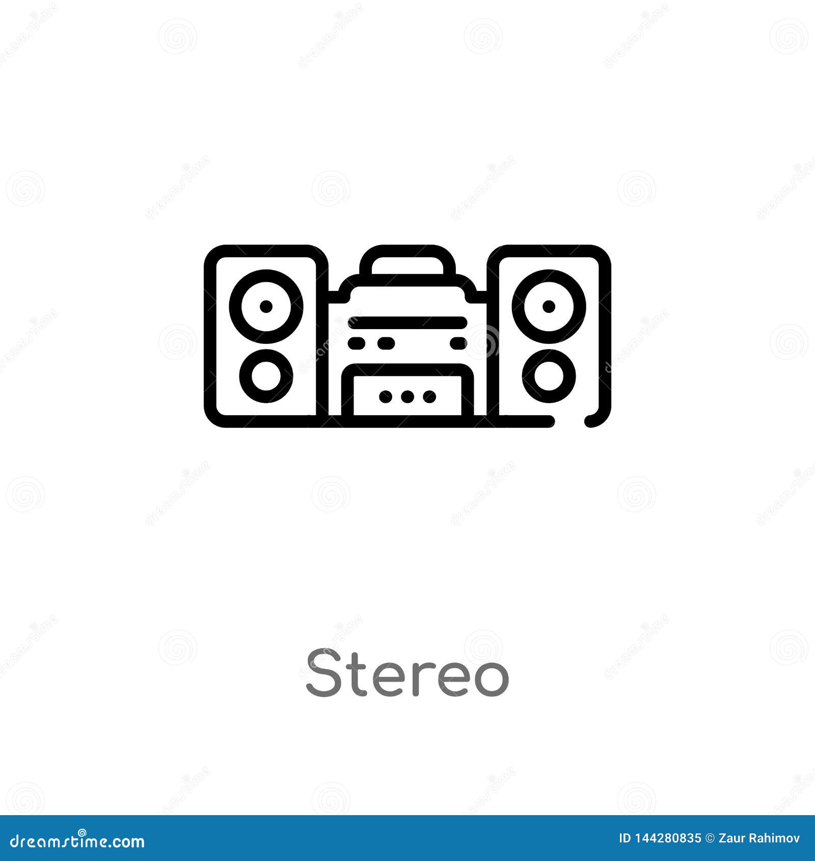 Outline Stereo Vector Icon. Isolated Black Simple Line Element ...