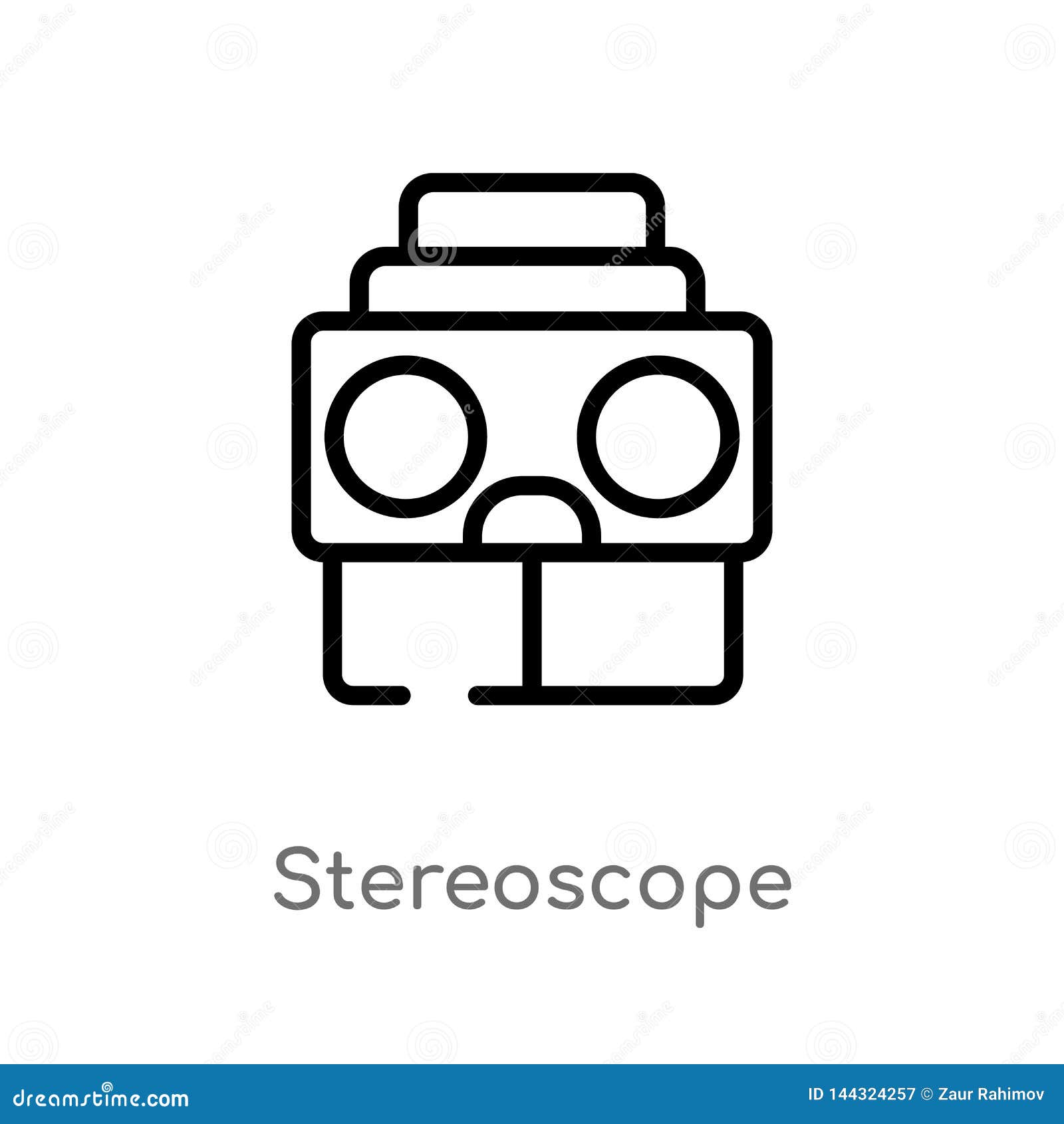 Stereoscope Vector Icon Isolated On Transparent Background, Line ...