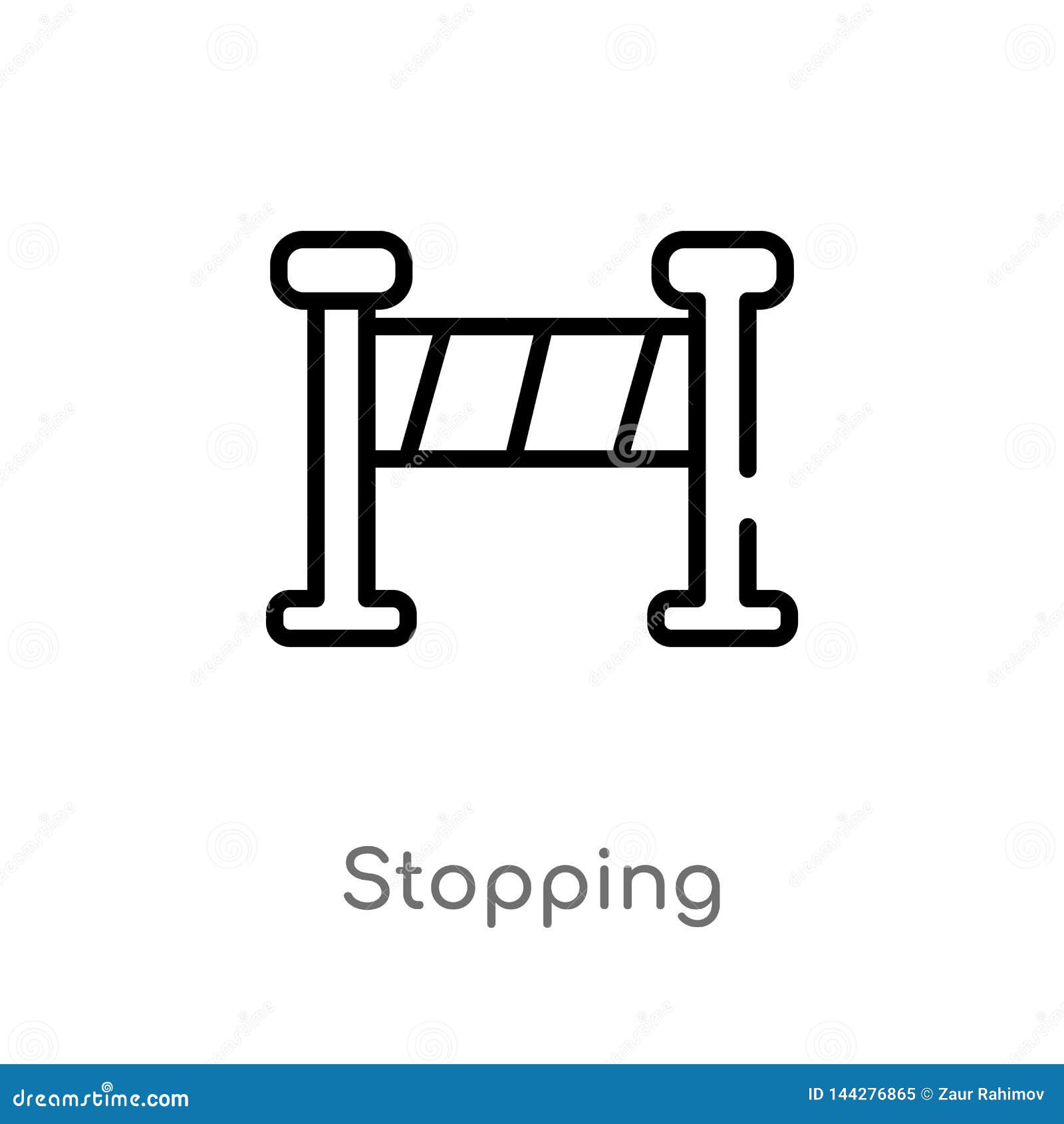 Outline Stopping Vector Icon. Isolated Black Simple Line Element ...