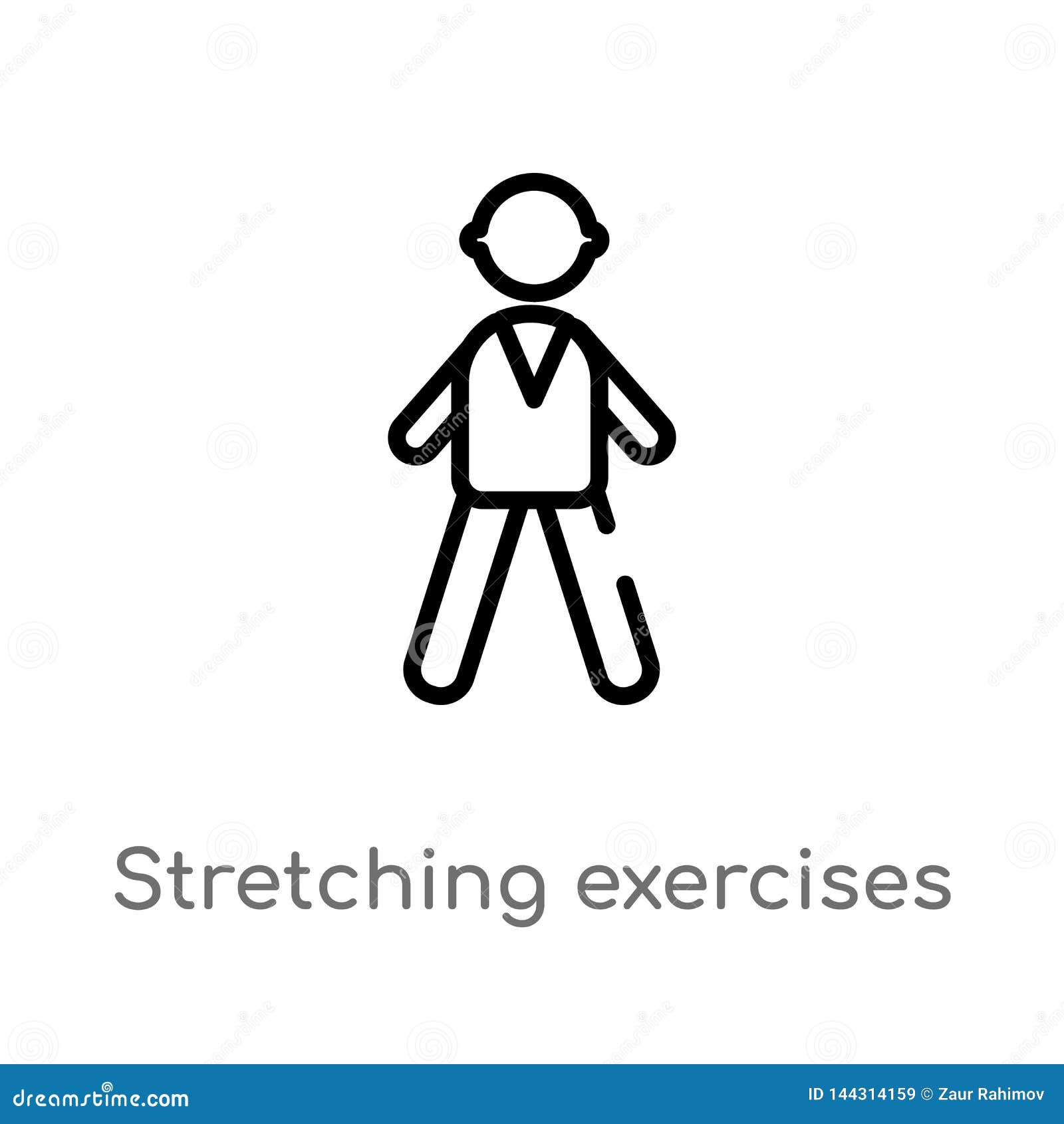 Outline Stretching Exercises Vector Icon. Isolated Black Simple Line ...