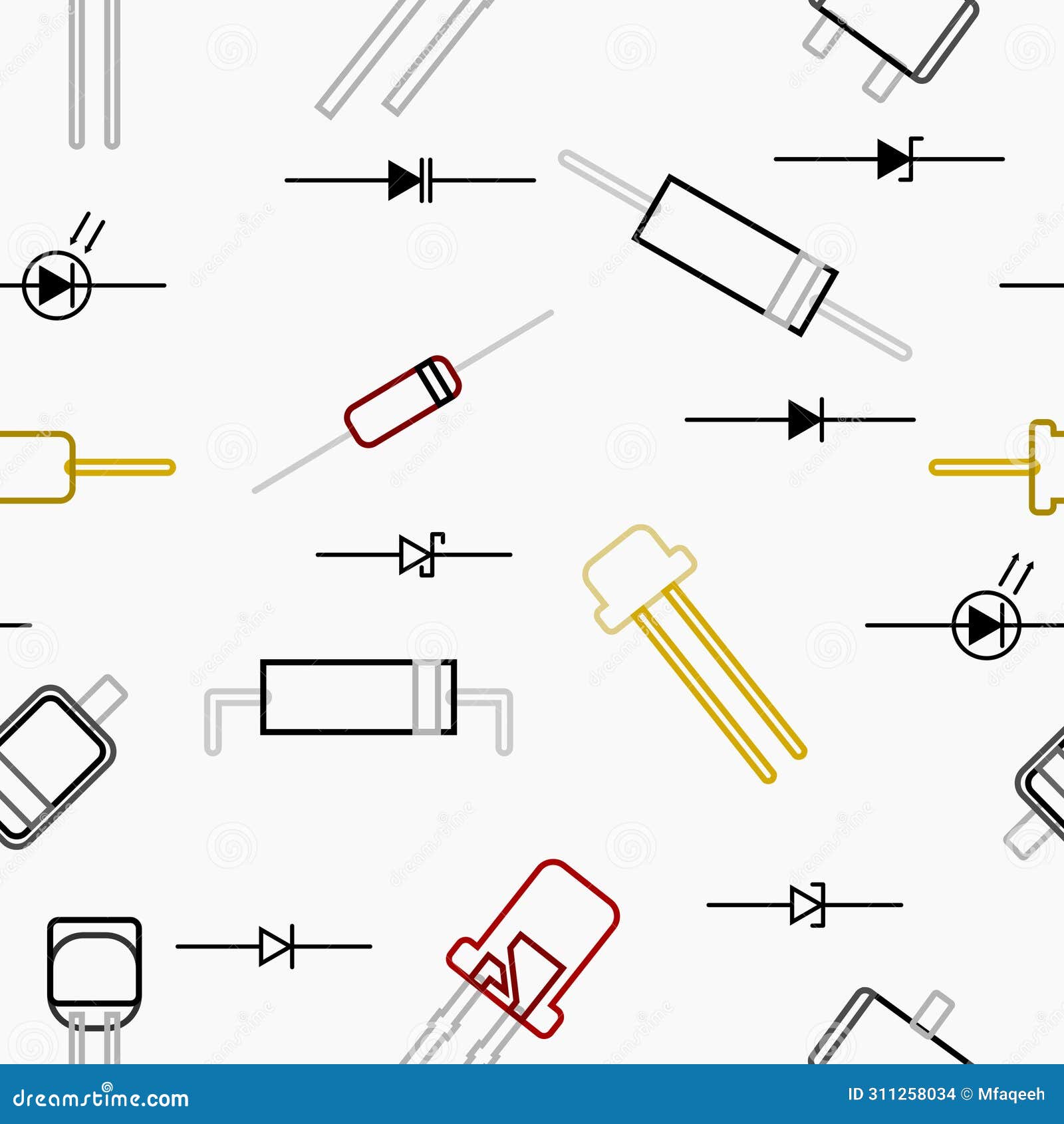 Schematic Diode Passes Electric Stream Into One Side Cathode Anode ...