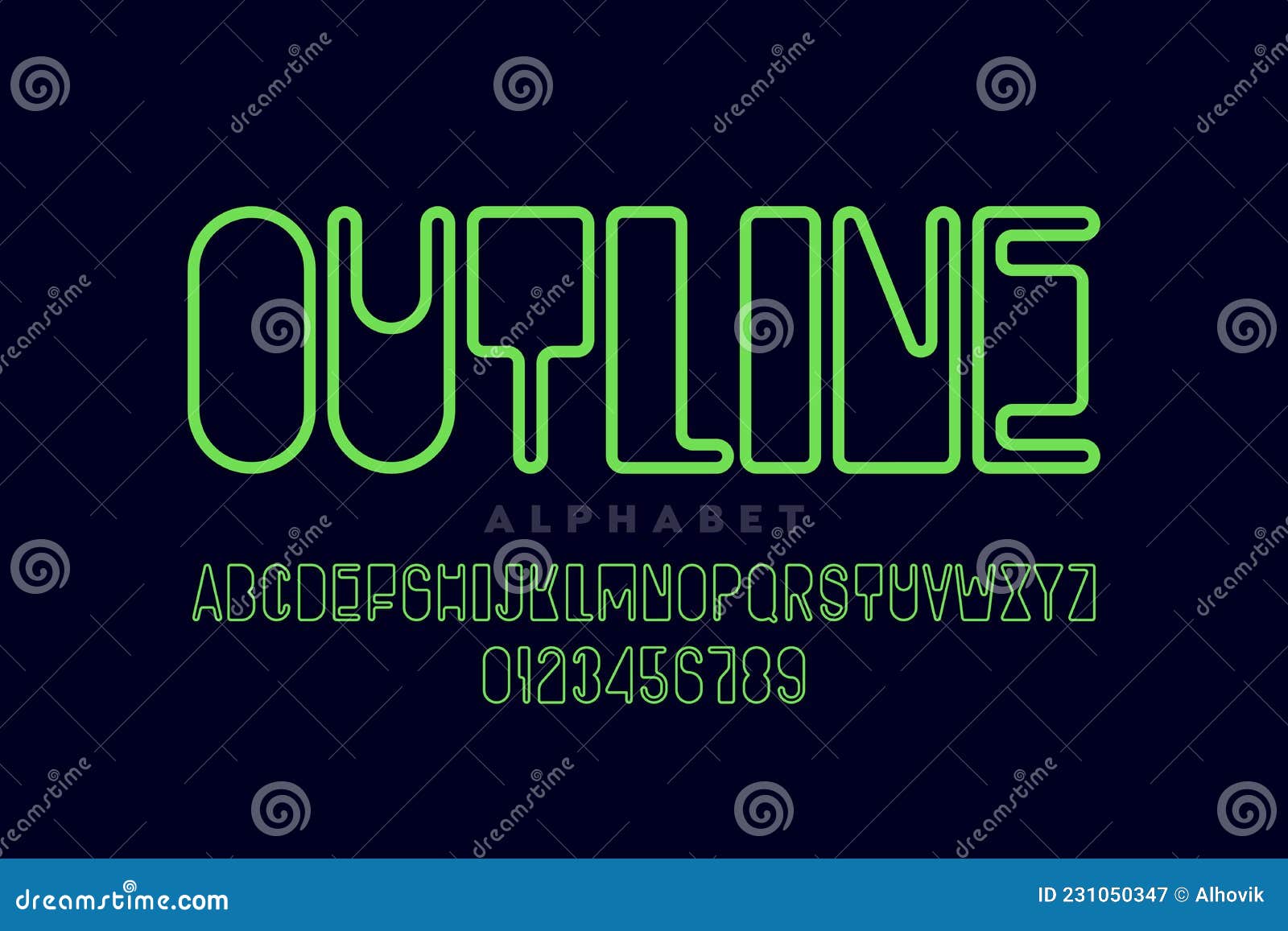 Outline style font design stock vector. Illustration of craft - 231050347