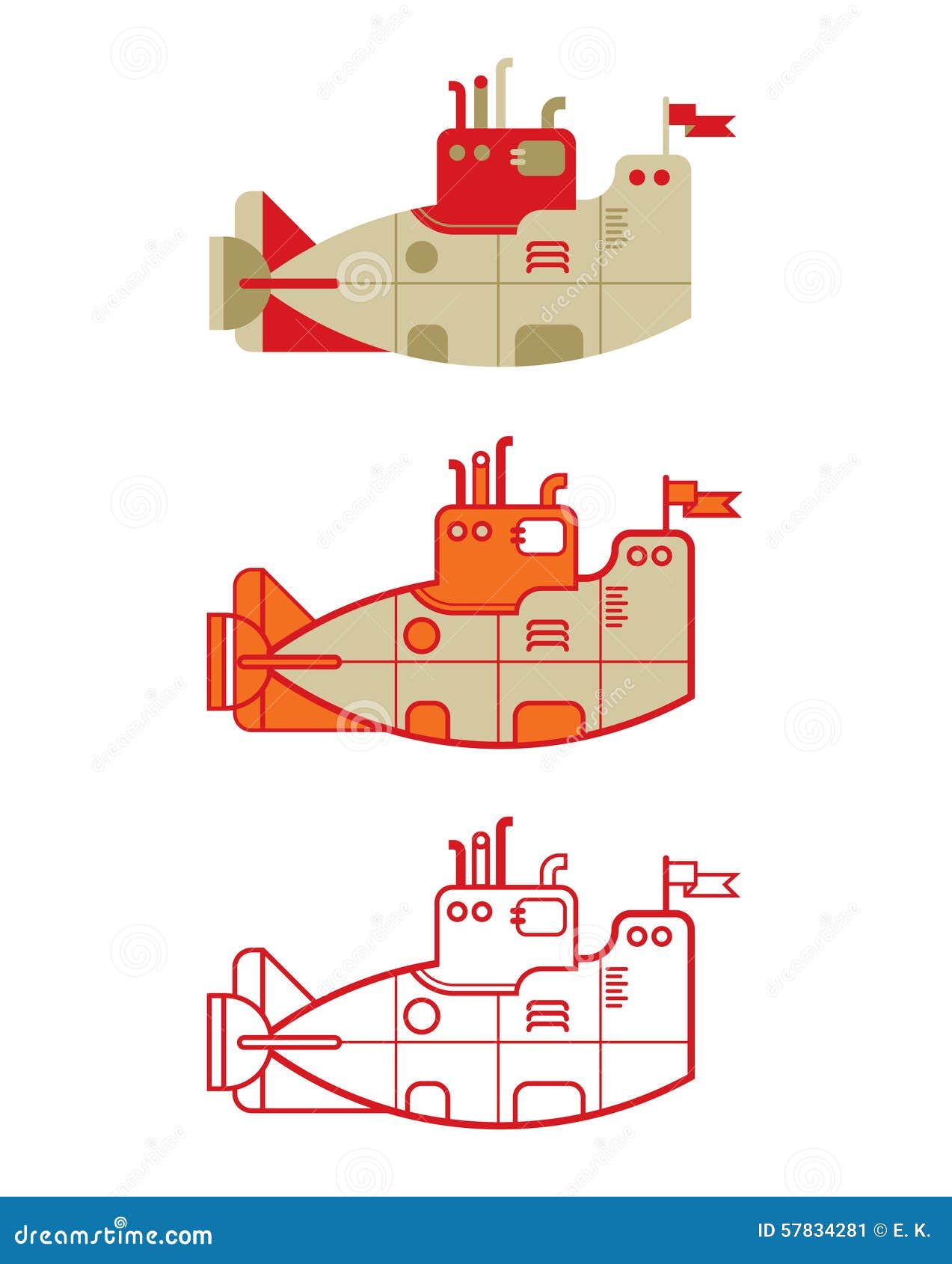 Outline of submarine stock vector. Illustration of collection - 57834281