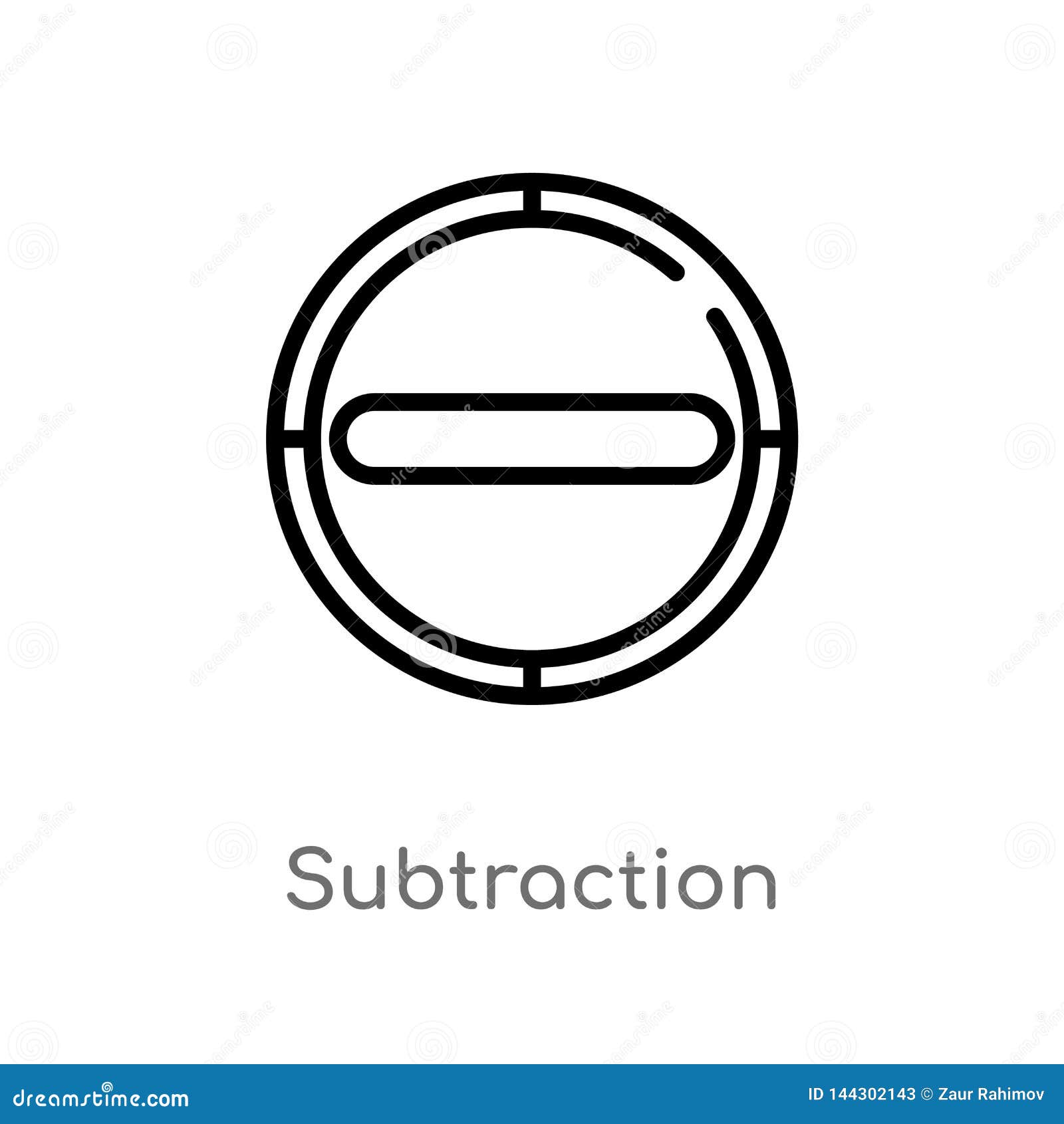 Outline Subtraction Vector Icon. Isolated Black Simple Line Element ...