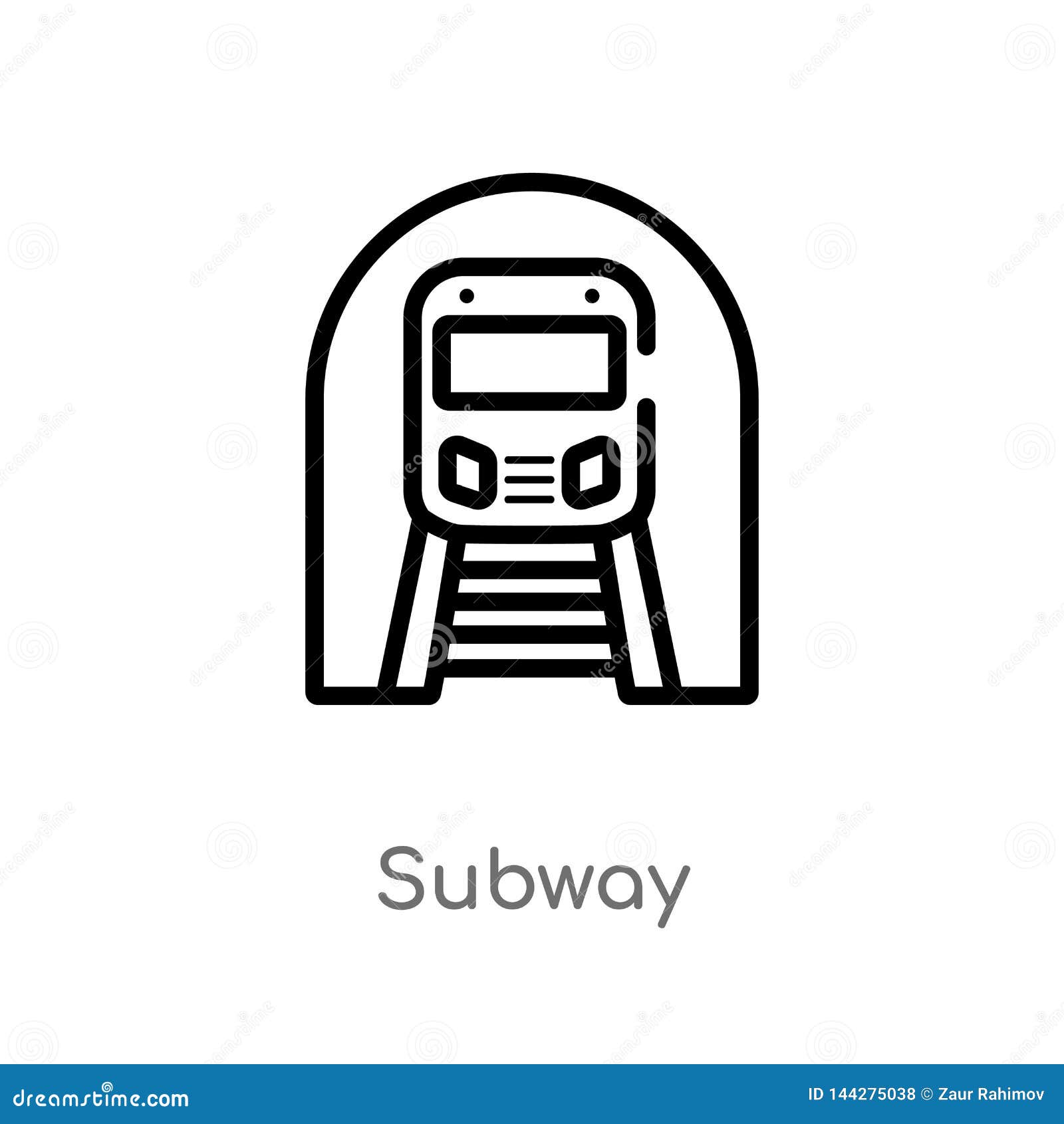 Outline Subway Vector Icon. Isolated Black Simple Line Element ...