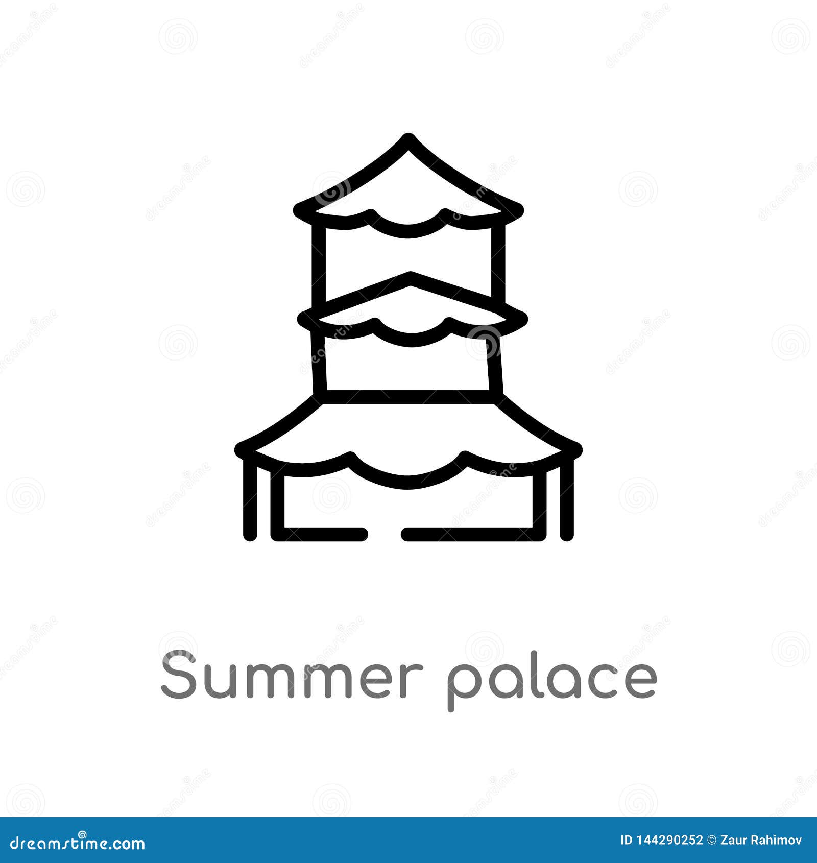 Outline Summer Palace Vector Icon. Isolated Black Simple Line Element ...