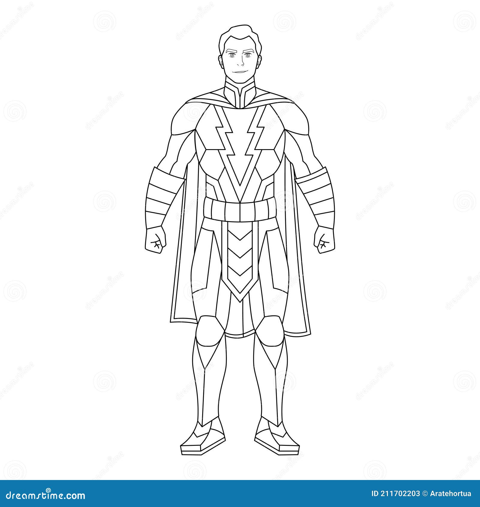 Outline of a Superhero Cartoon Stock Vector - Illustration of symbol ...