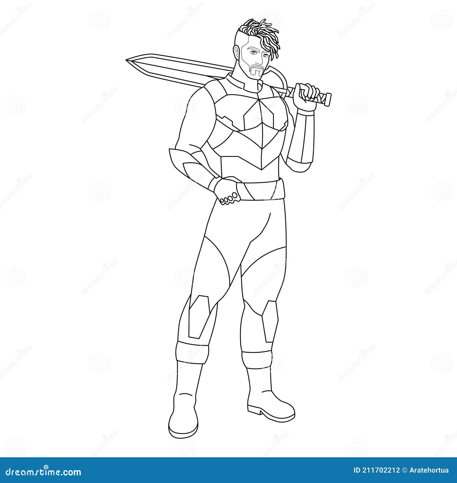 Outline of a Superhero Cartoon Stock Vector - Illustration of super ...