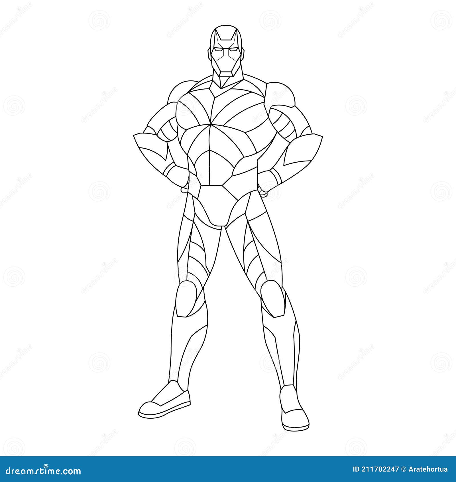 Outline of a Superhero Cartoon Stock Vector - Illustration of clipart ...
