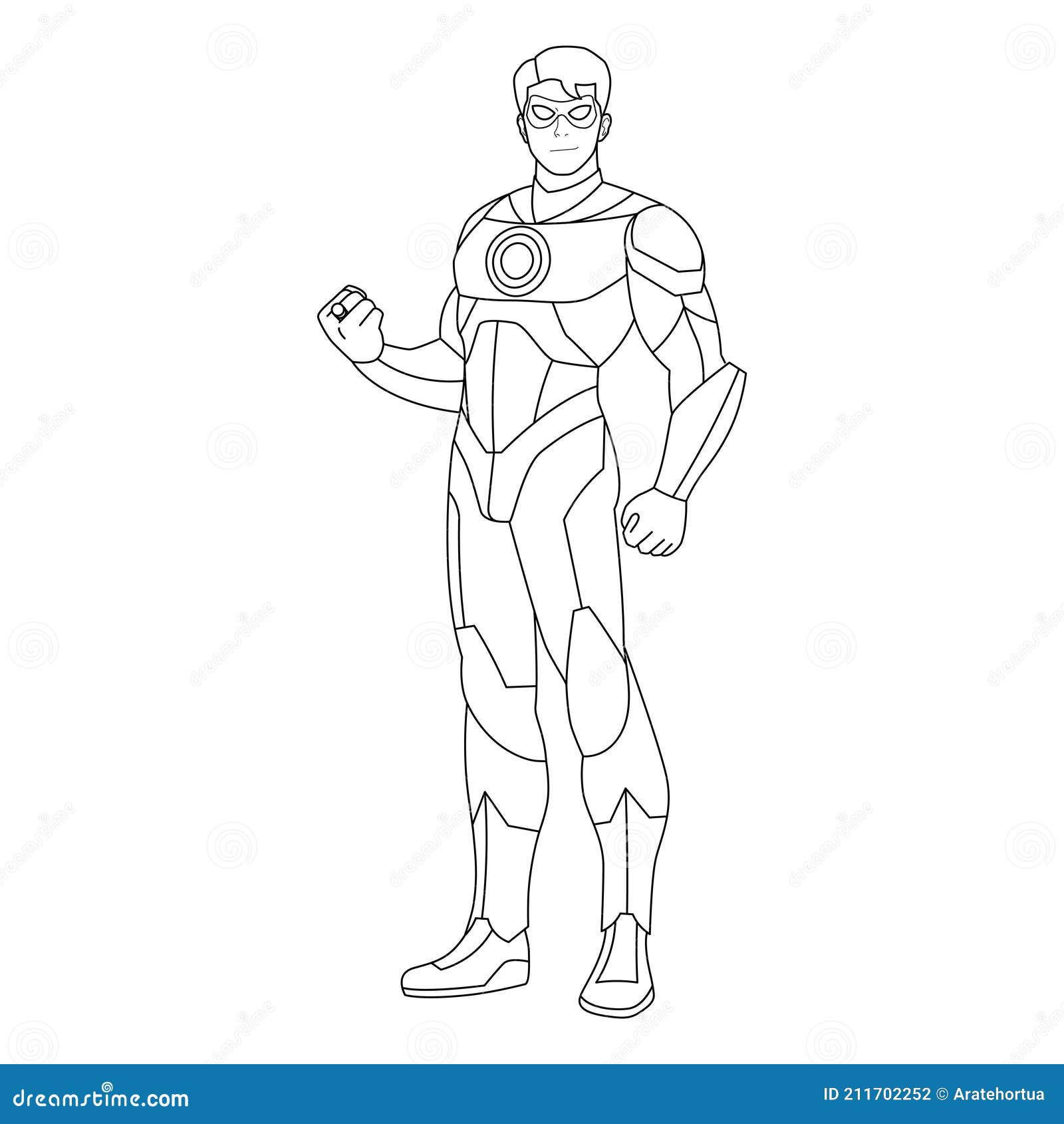 Outline of a Superhero Cartoon Stock Vector - Illustration of vector ...