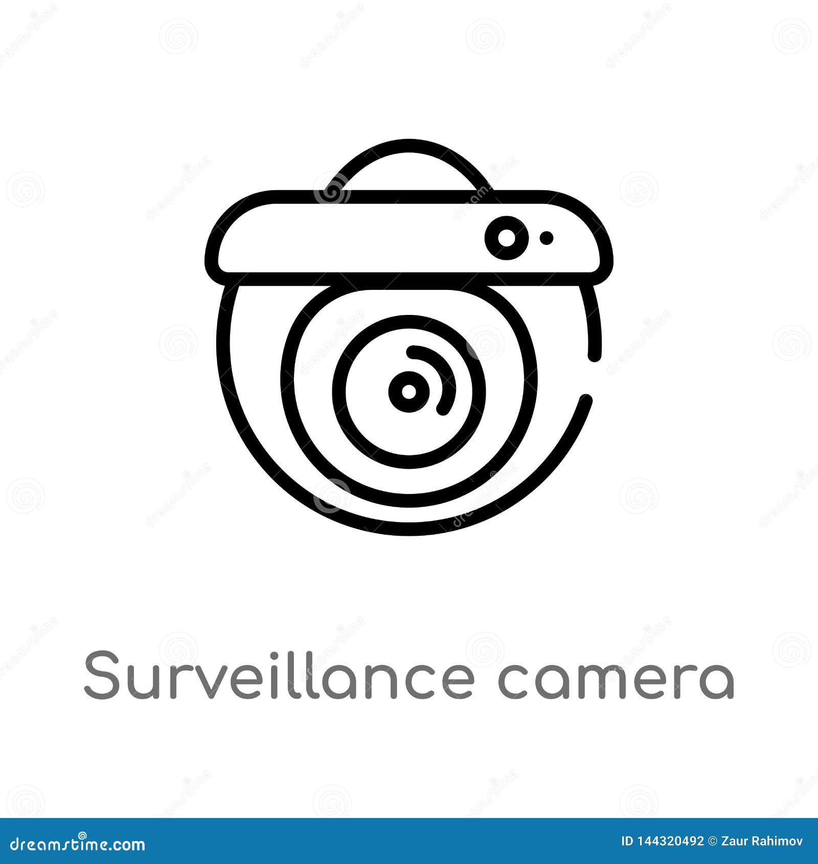 Outline Surveillance Camera Vector Icon. Isolated Black Simple Line ...