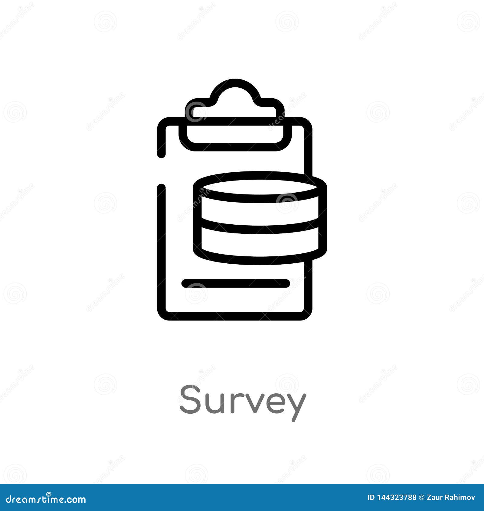 Outline Survey Vector Icon. Isolated Black Simple Line Element ...