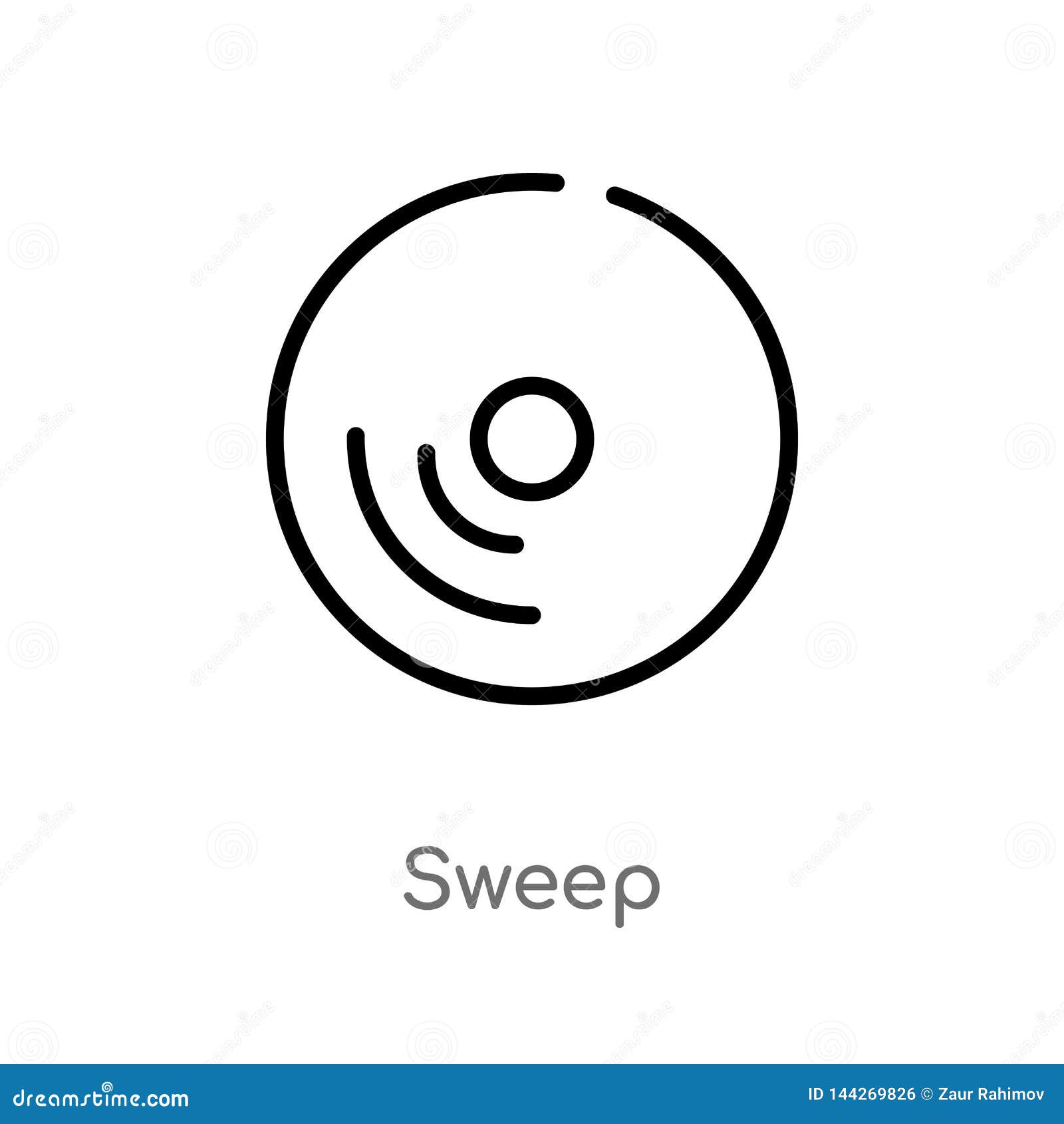 Outline Sweep Vector Icon. Isolated Black Simple Line Element ...