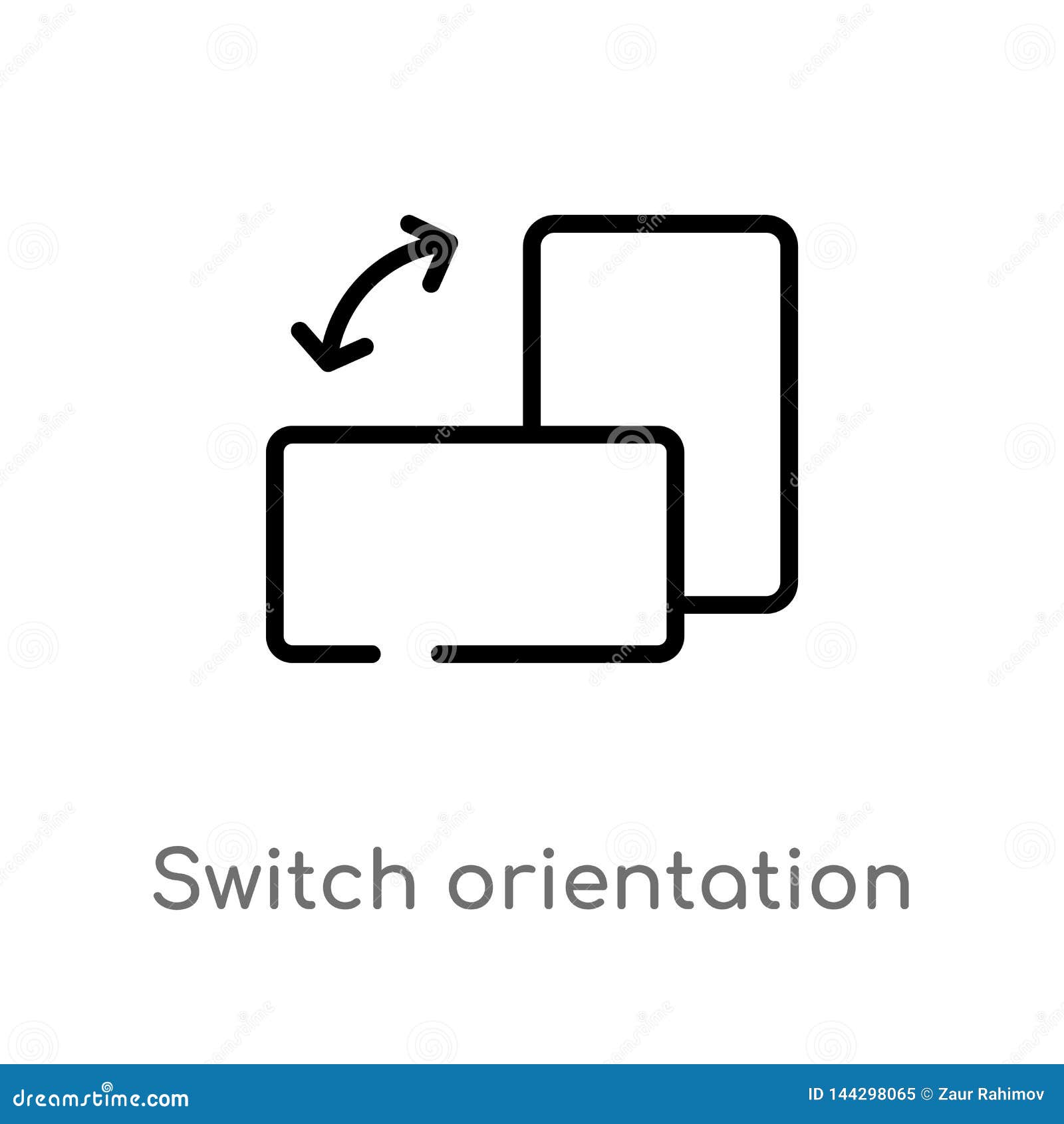 Outline Switch Orientation Button Vector Icon. Isolated Black Simple ...