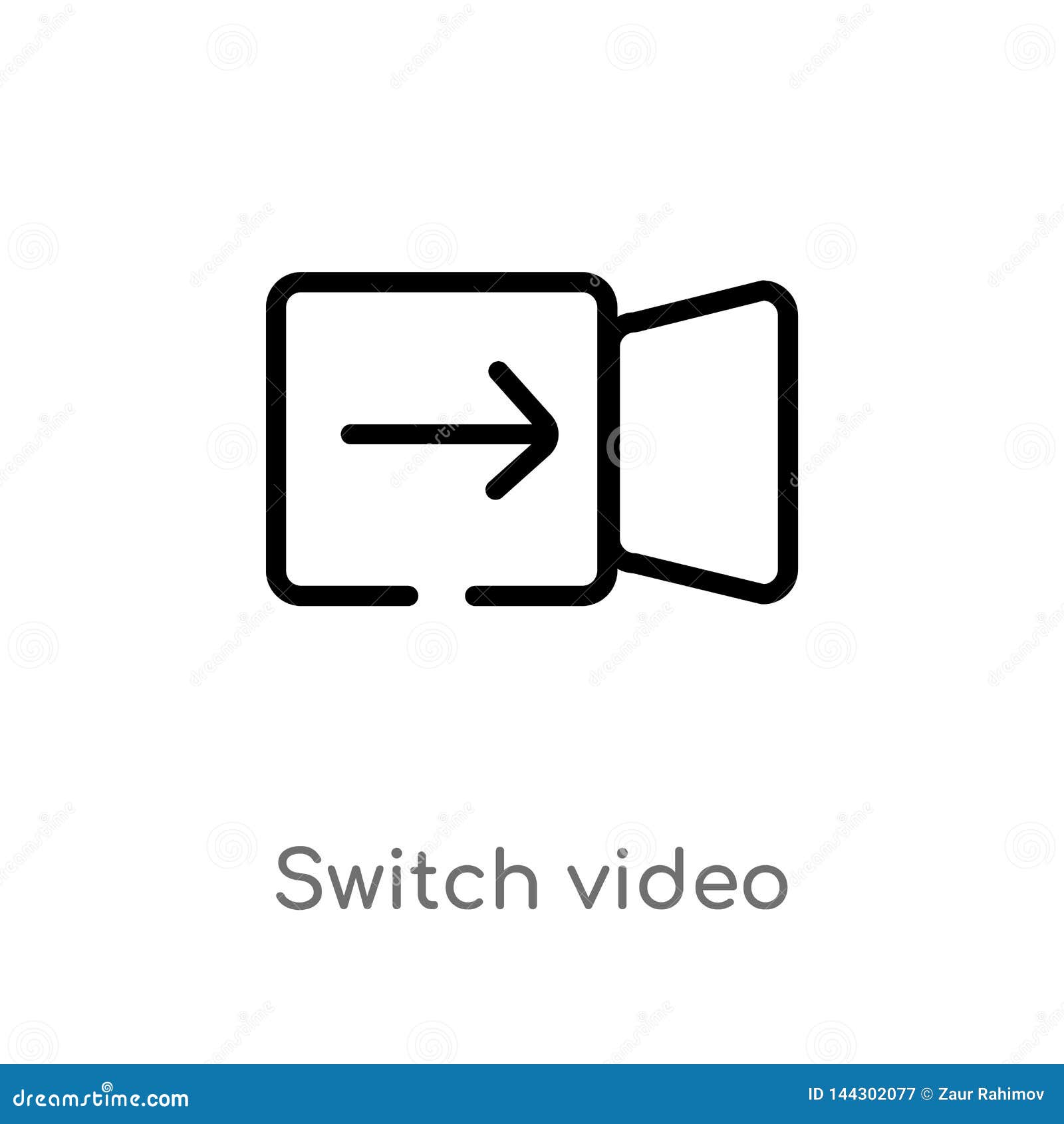 Outline Switch Video Vector Icon. Isolated Black Simple Line Element ...