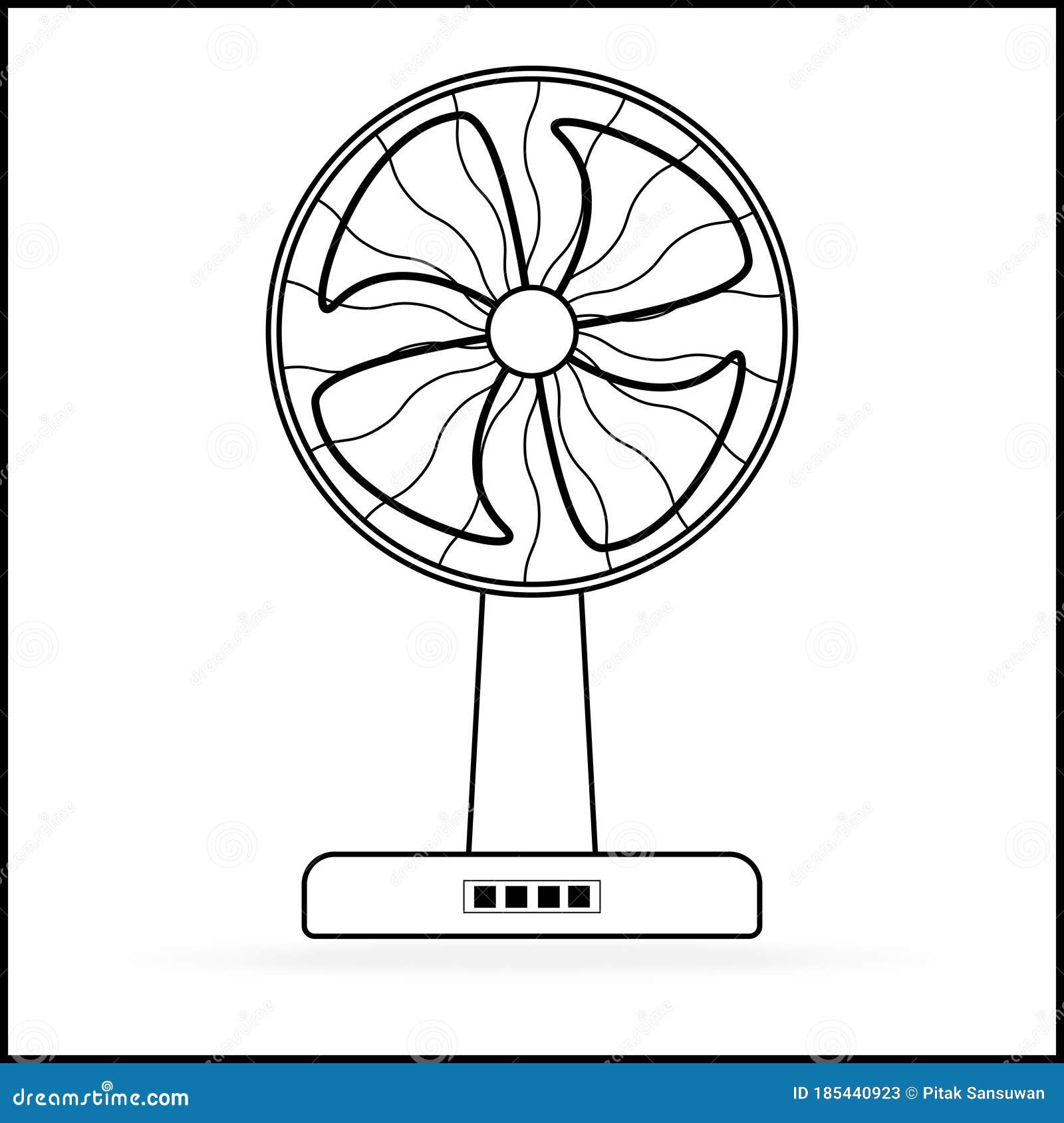 Outline table fan stock vector. Illustration of blow - 185440923