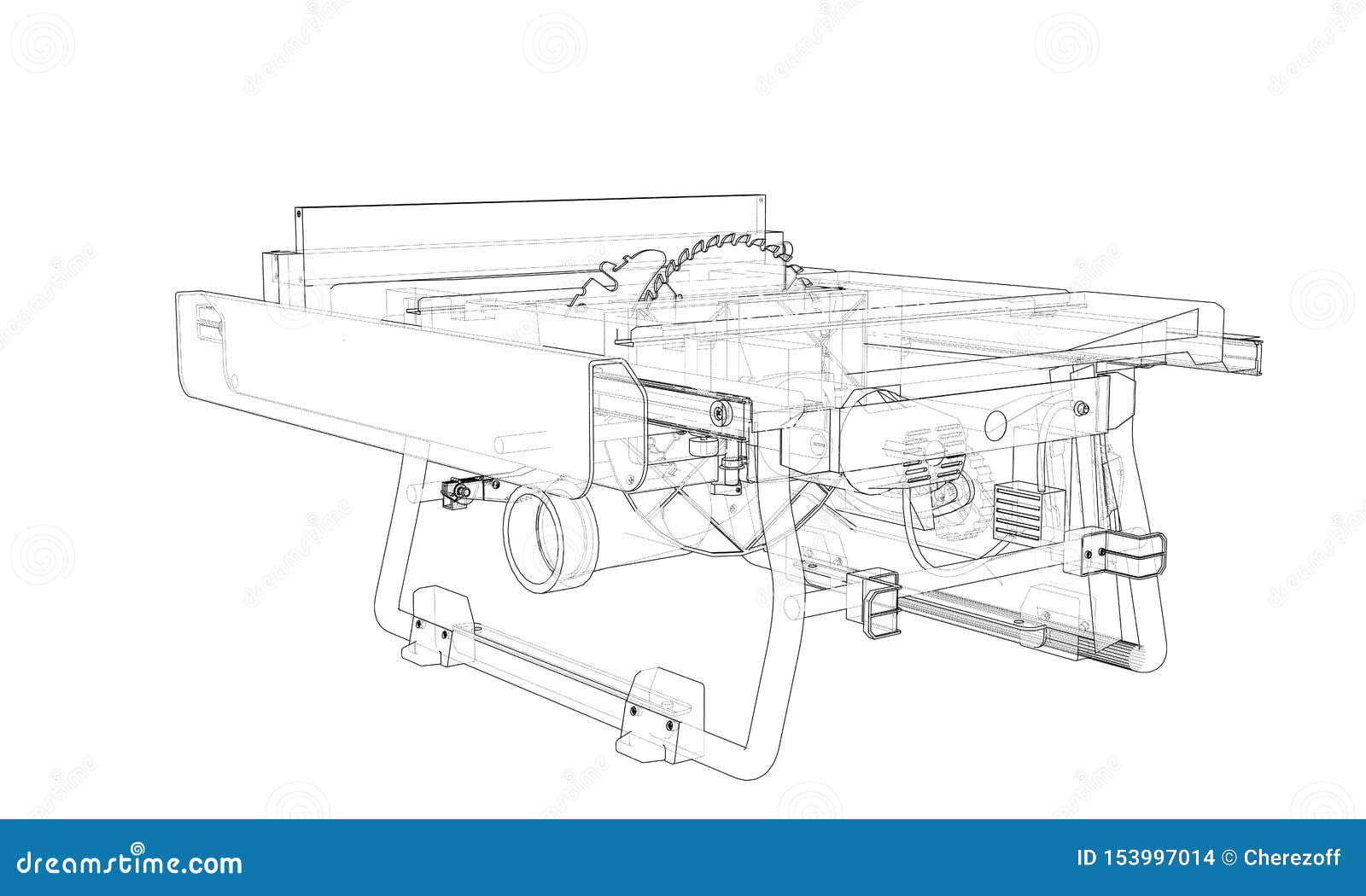 Outline Table Saw for Woodwork Vector Stock Vector - Illustration of ...